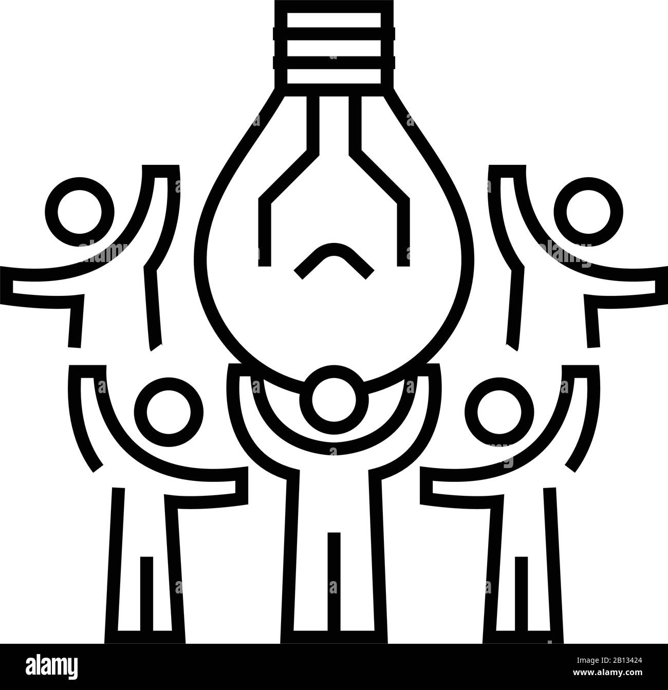 Icône de ligne de détection collective, signe de concept, illustration ...