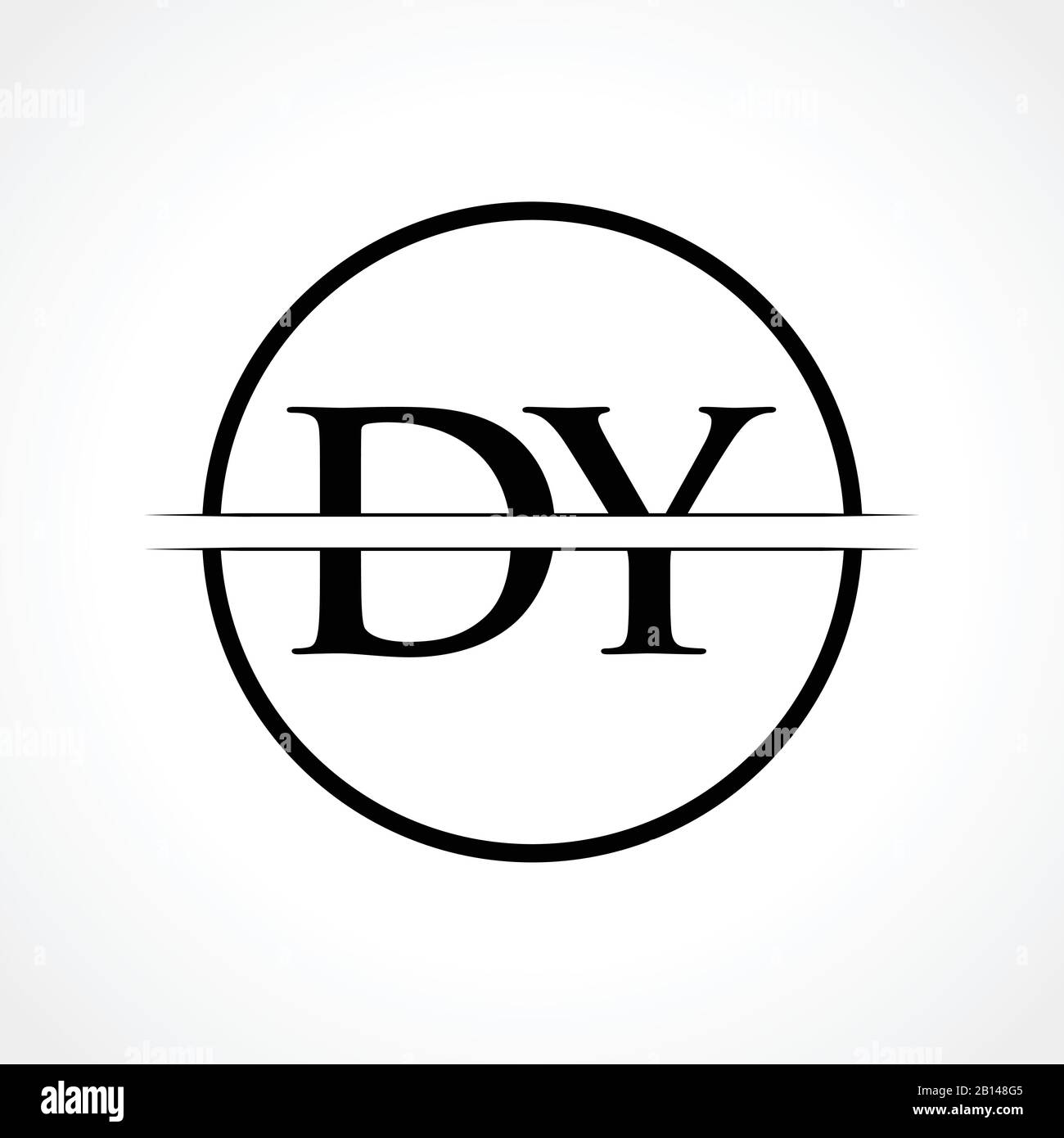 Modèle Vectoriel Initial Dy Letter Logo Design Avec Couleur Noire ...