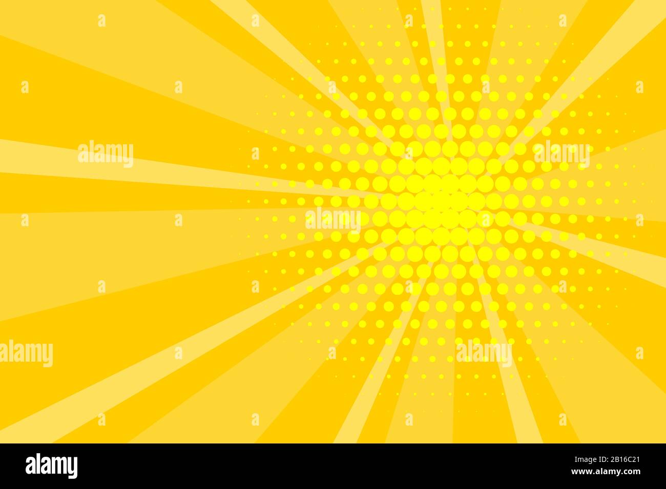 Fond jaune Bande dessinée sunbeam pop art retro cartoon style Image ...