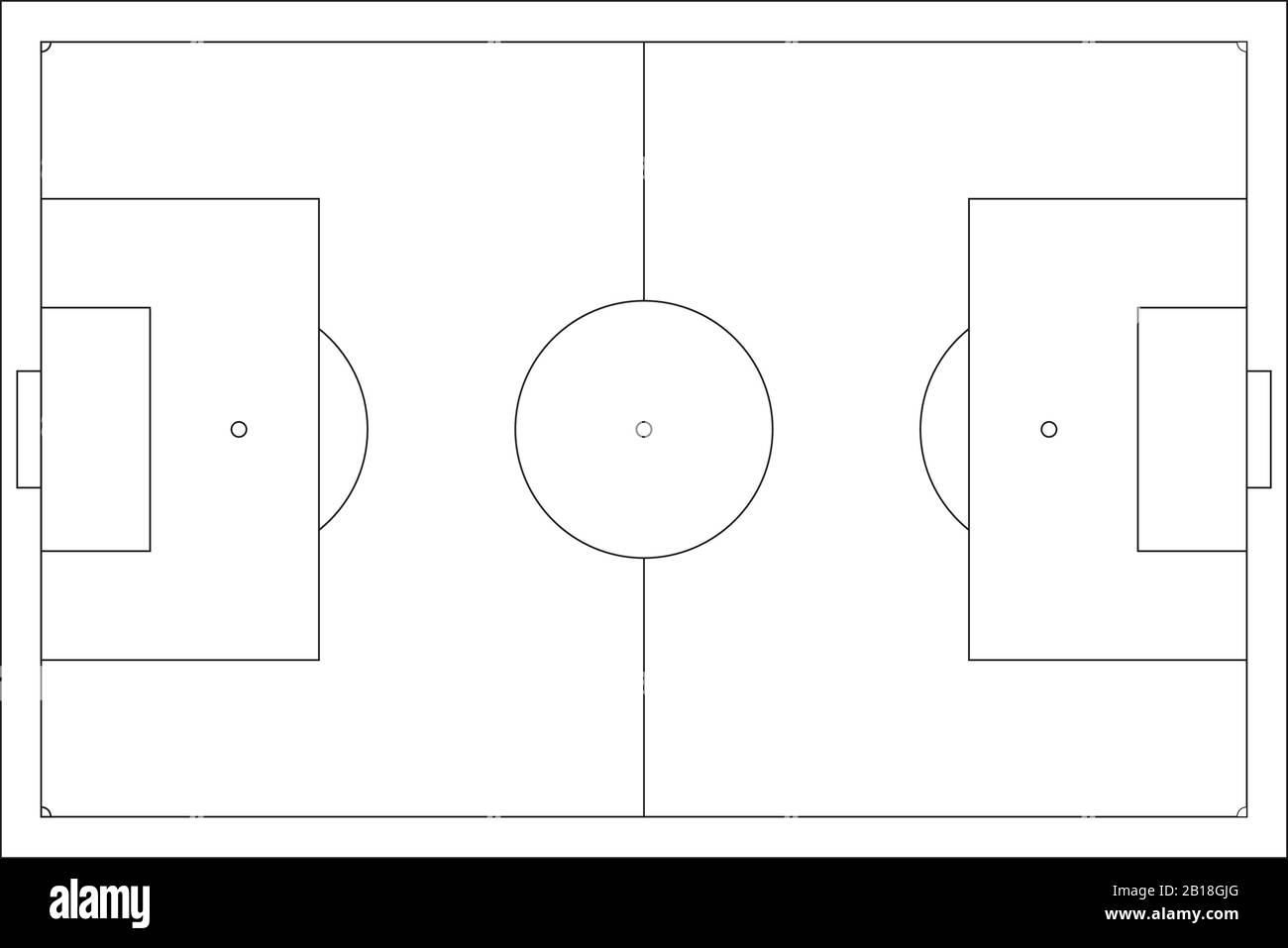 Terrain de football. Contour Image Vectorielle Stock - Alamy