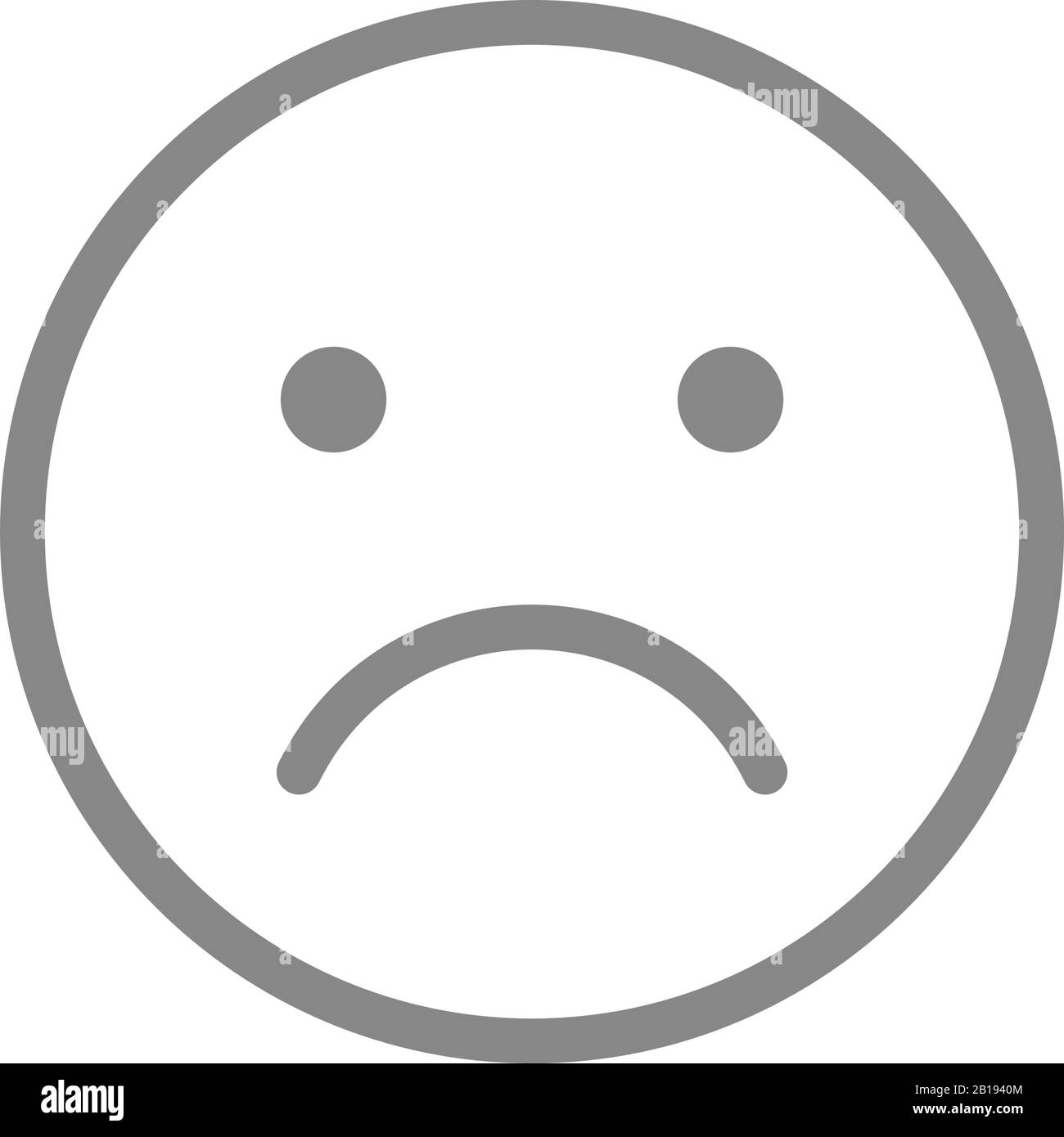 Icône de ligne émoji insatisfait. Contrarié, insatisfait, symbole de ...