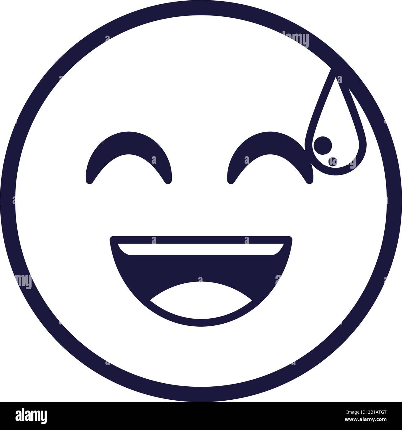 Sueur émotiji visage plat icône design, l'expression de dessin animé ...