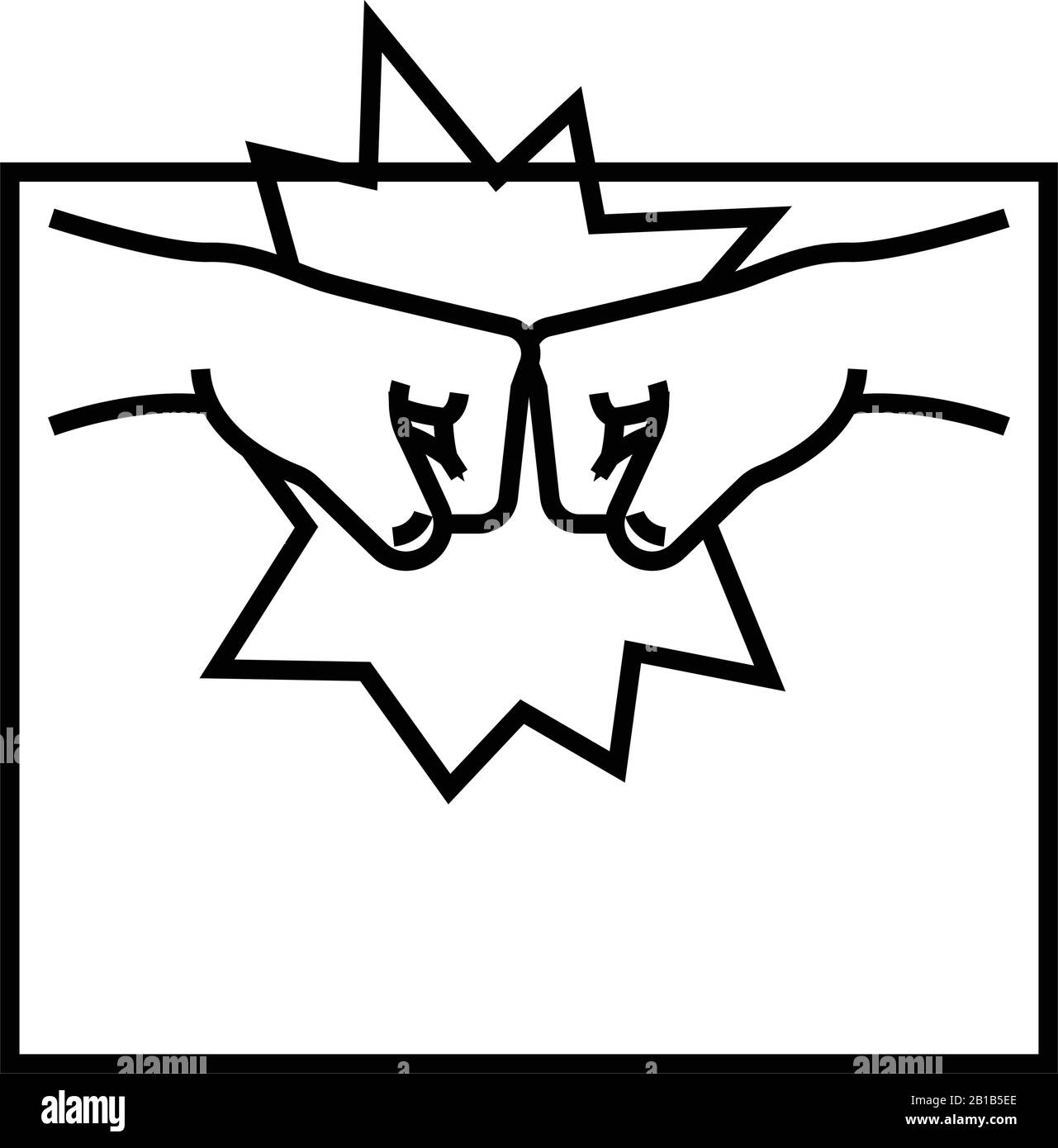 Icône de ligne de situation de conflit, signe de concept, illustration ...