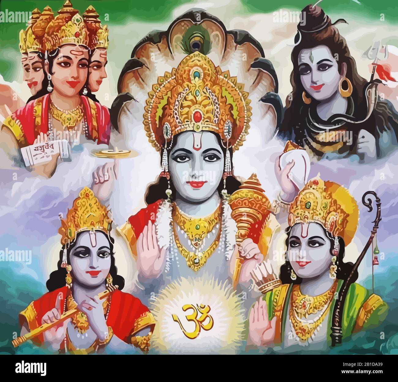 Seigneur Brahma Saint Vishnu et Rama dieux hindouisme mythologie ...