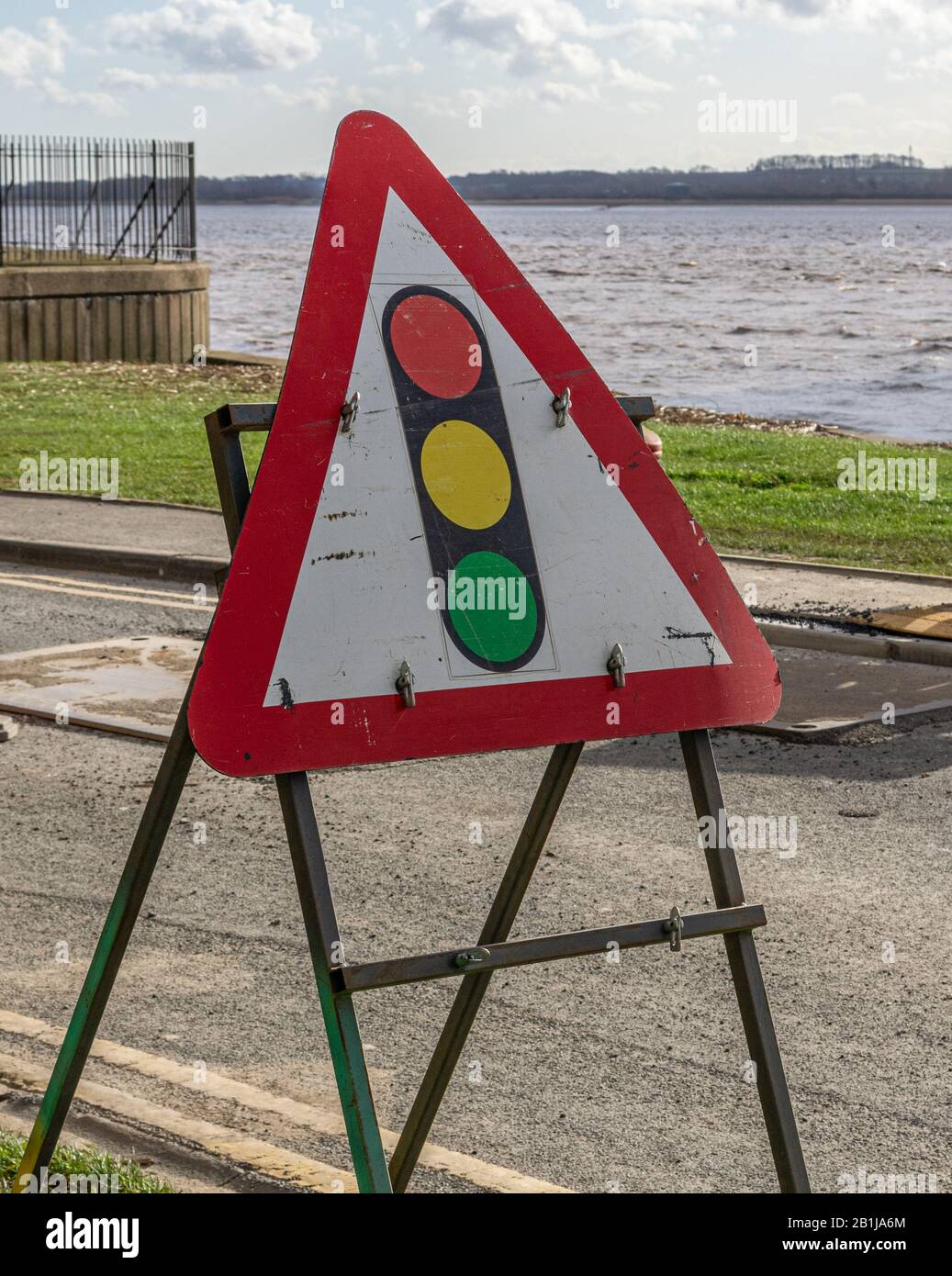 Feux tricolores pour travaux routiers temporaires Banque de ...