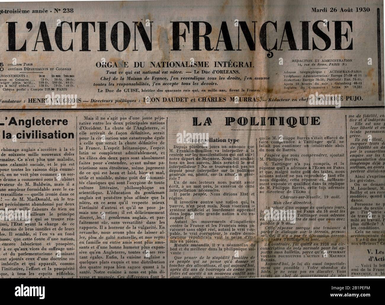 Le monde newspaper frontpage Banque de photographies et d’images à ...