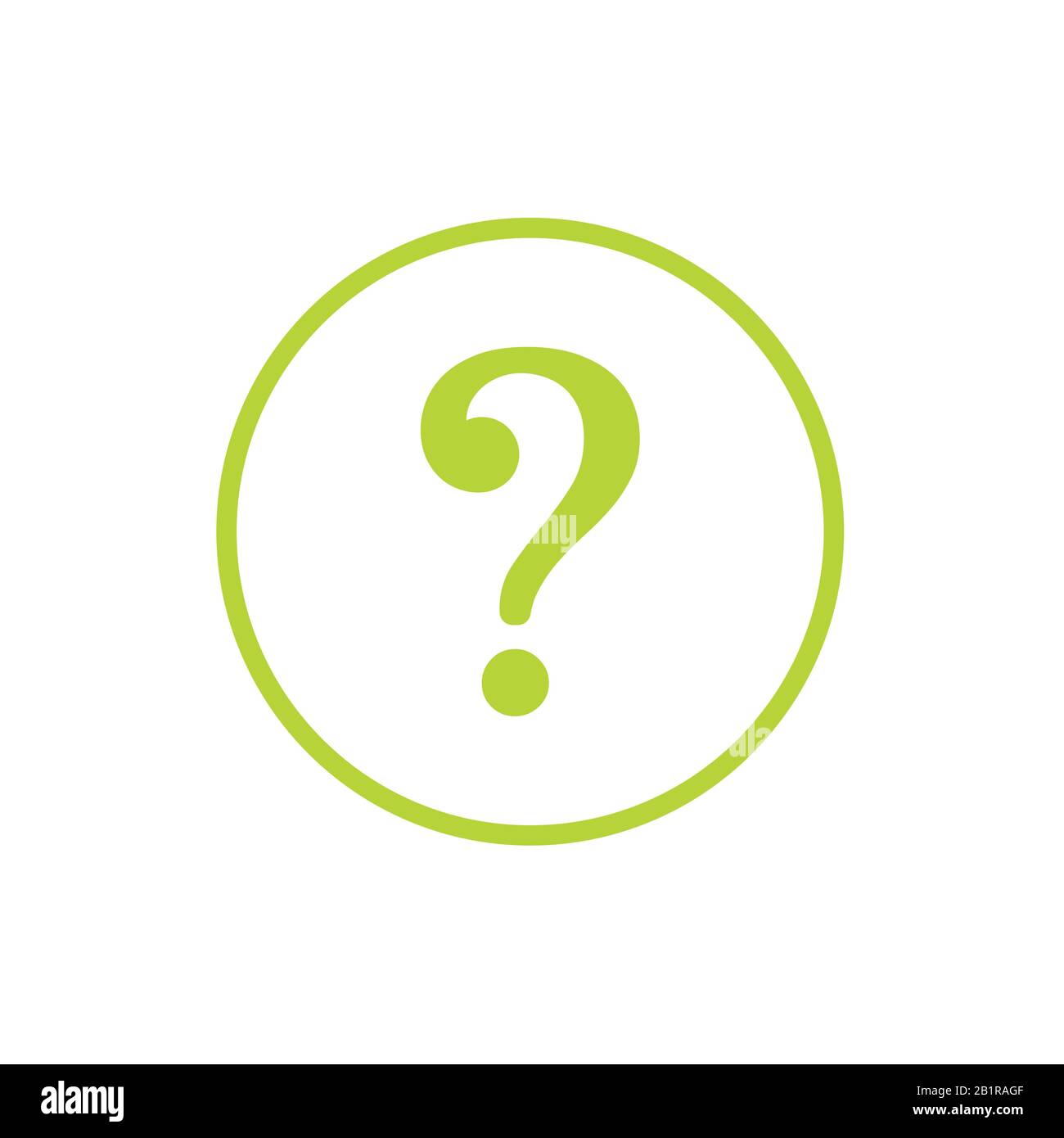 Symbole vert du point d'interrogation dans le cercle vert. Symbole d ...