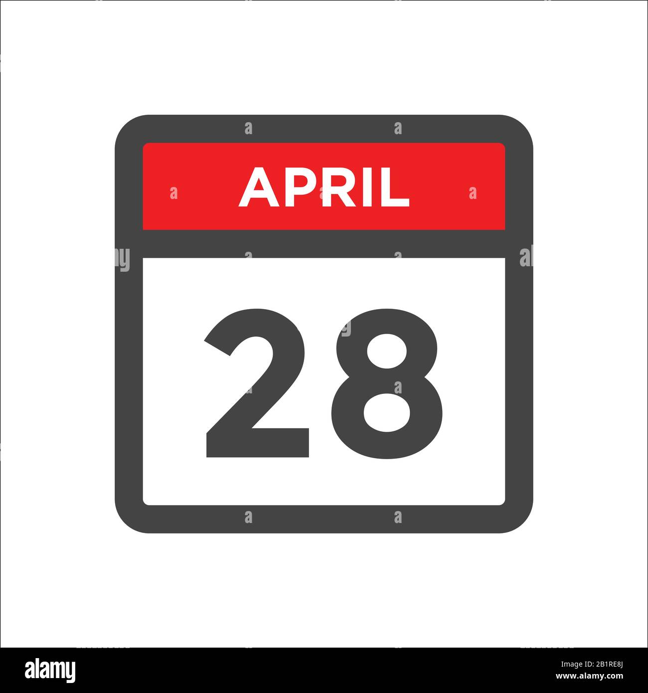April 28 calendar icon vector flat illustration Banque de photographies ...