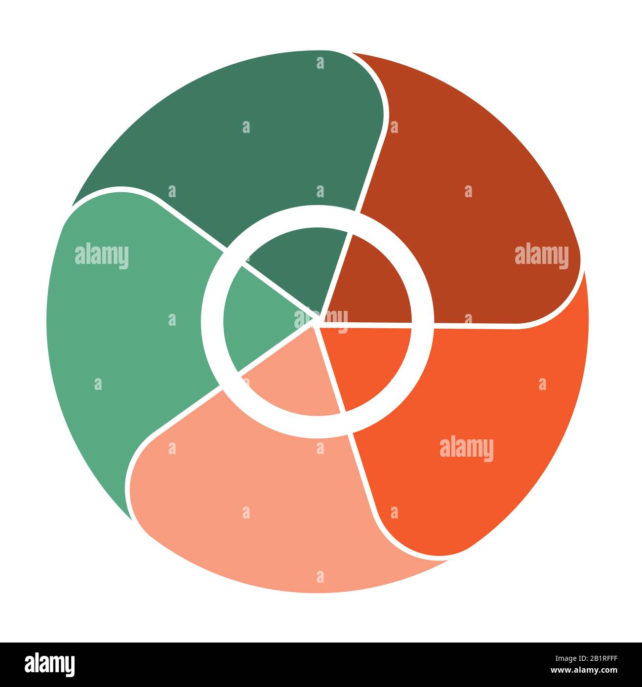 Modèle de graphique à secteurs pour les infographies avec 5 zones de ...