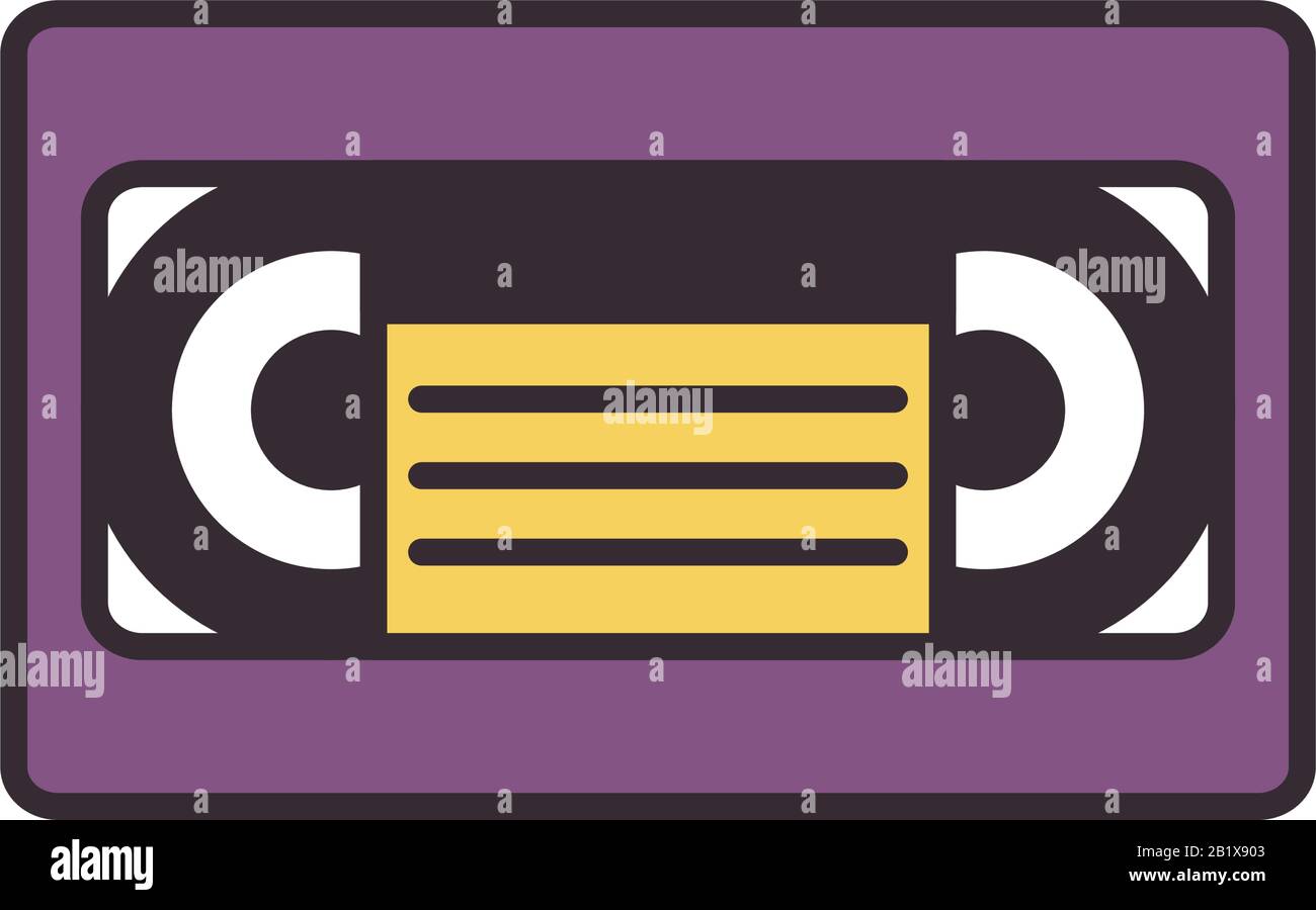 Film vhs cassette ligne style de remplissage icône design, cinéma vidéo ...
