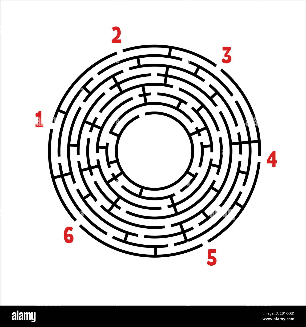 Labyrinthe rond noir. Jeux pour enfants. Puzzle pour enfants. De ...