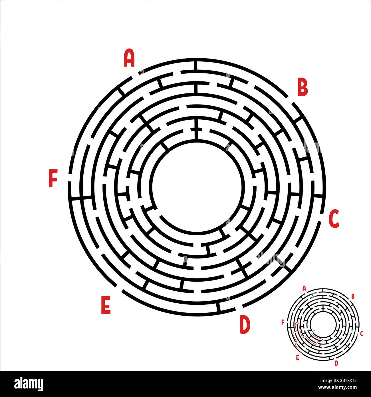 Labyrinthe rond noir. Jeux pour enfants. Puzzle pour enfants. De ...