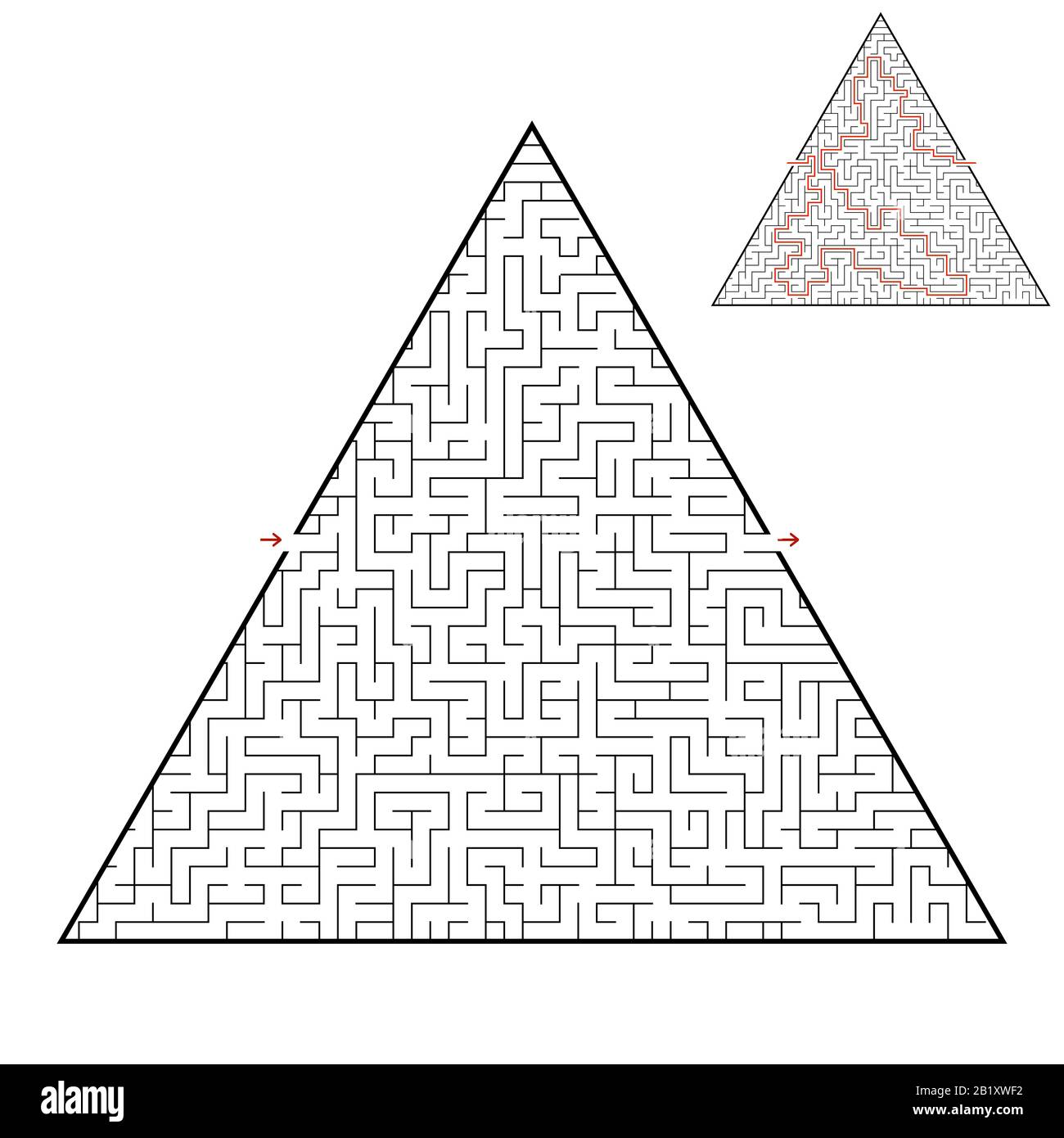 Labyrinthe triangulaire difficile. Jeux pour enfants et adultes. Puzzle ...