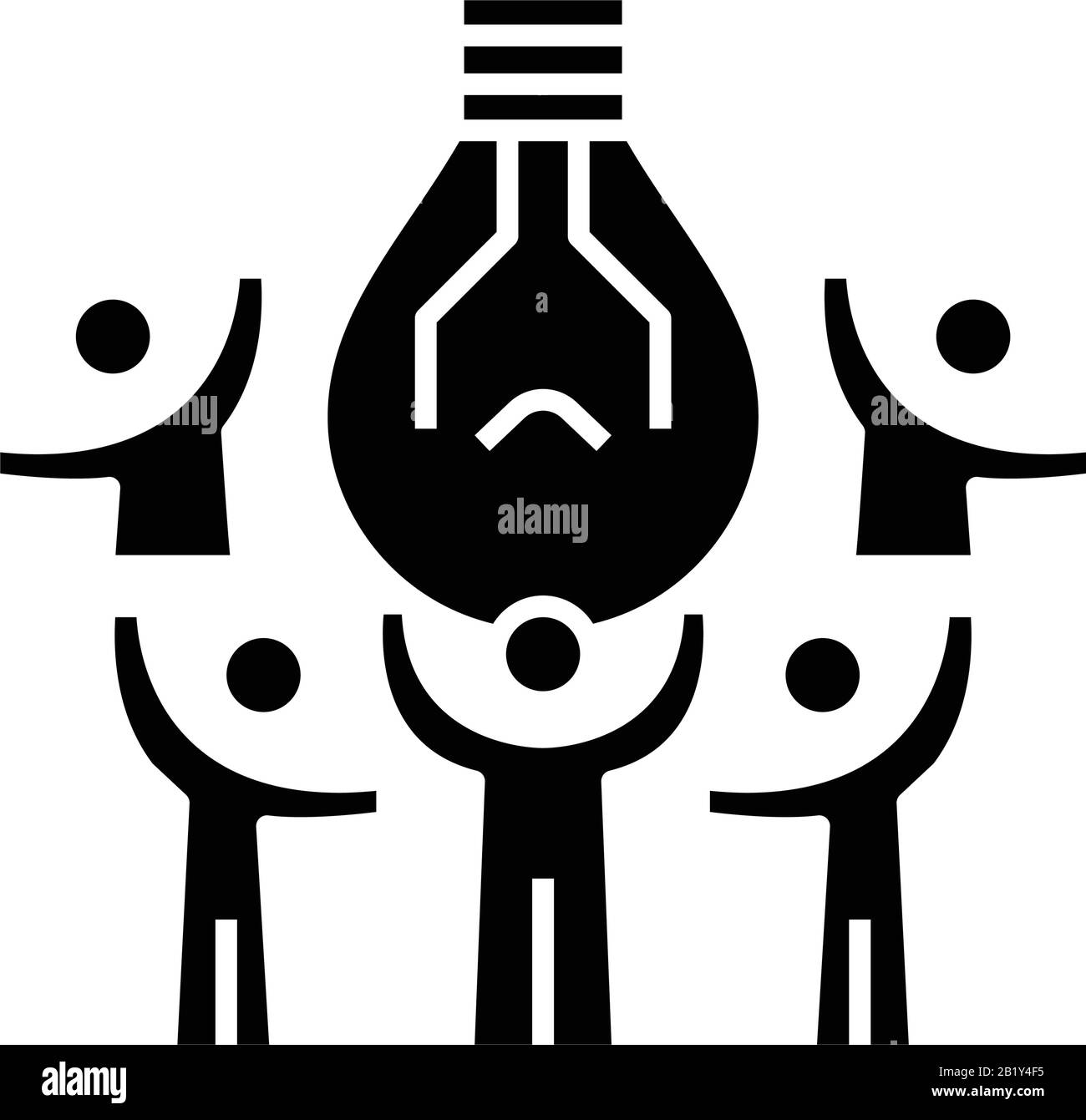 Symboles collectifs icône noire, illustration conceptuelle, symbole ...