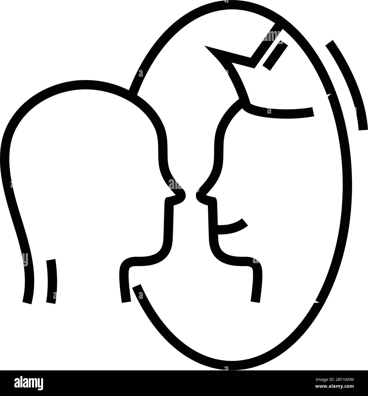 Icône de ligne de reflet symétrique, signe de concept, illustration ...