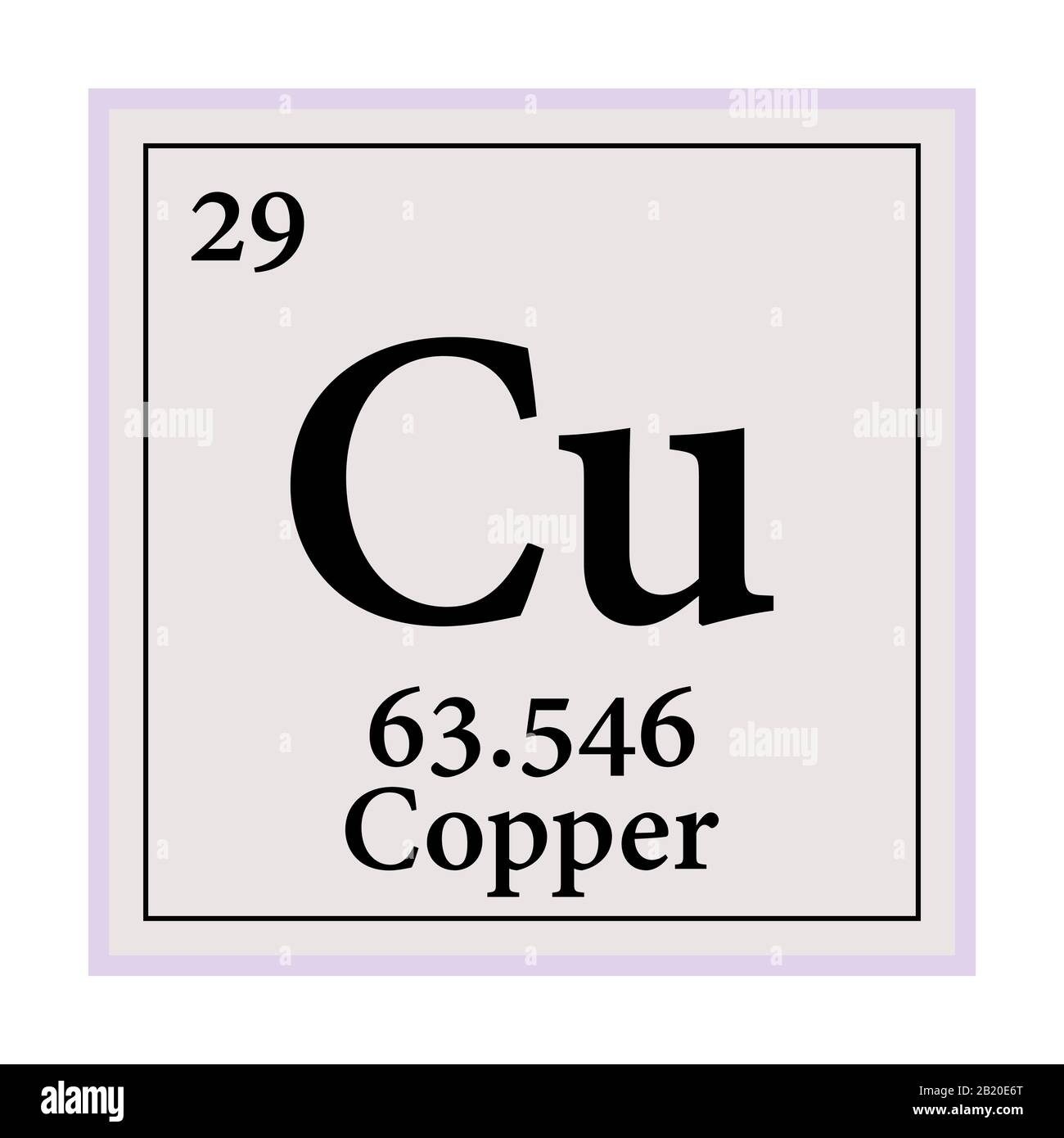 Periodic table of elements cu Banque d'images vectorielles - Alamy