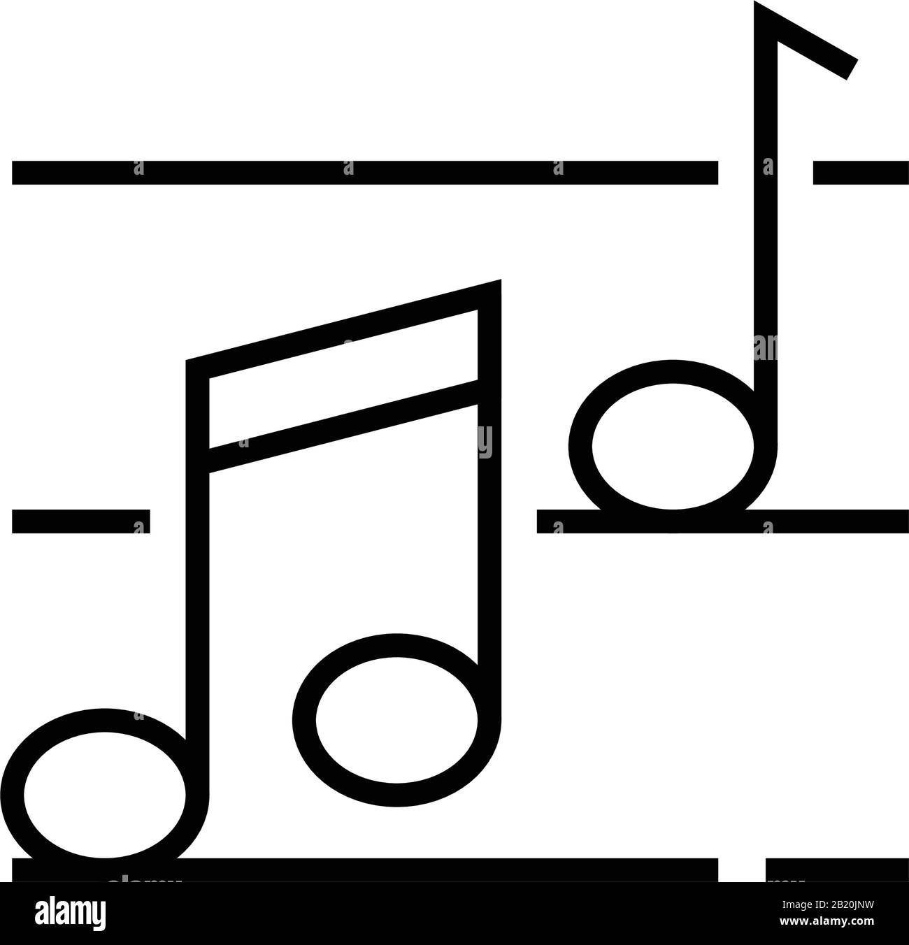 Icône de ligne de notes musicales, signe de concept, illustration ...