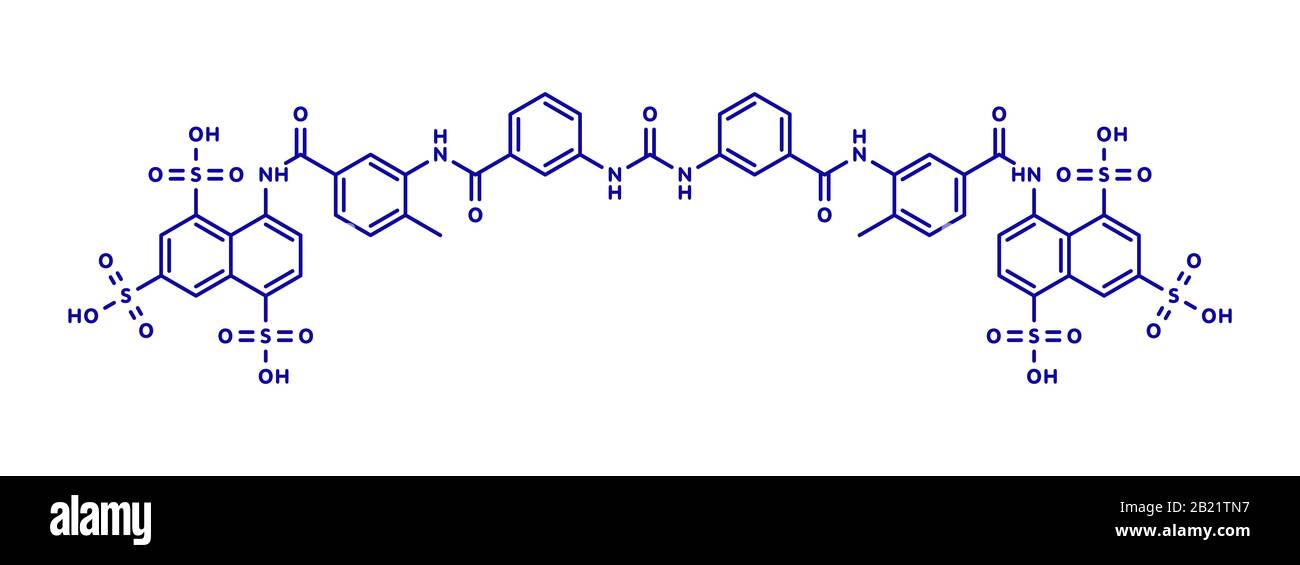 Molécule de médicament contre la maladie du sommeil de la suramine ...