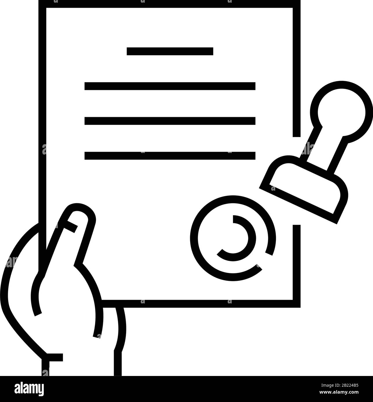 Icône de ligne de timbre officielle, signe de concept, illustration ...