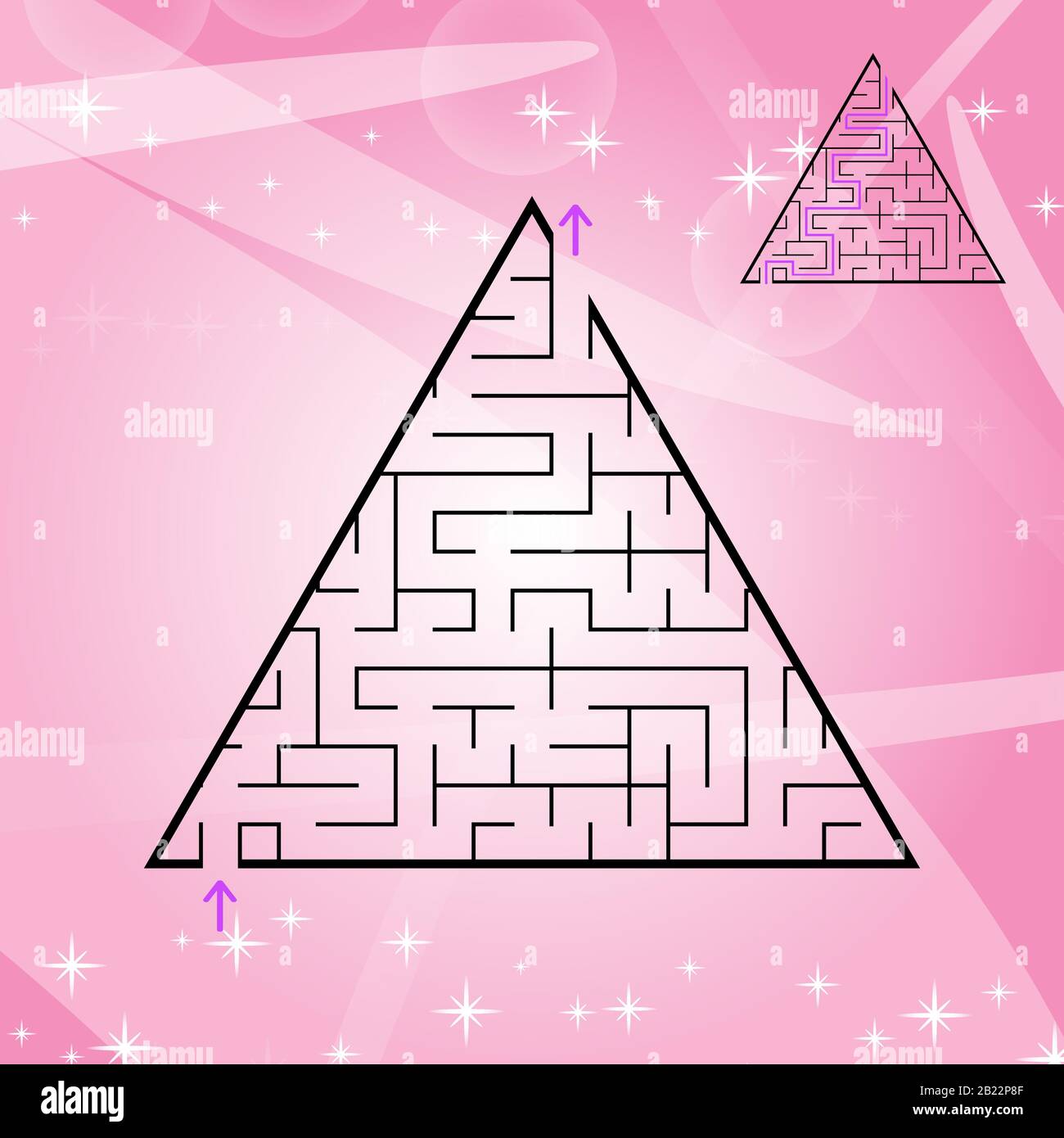 Un labyrinthe triangulaire, une pyramide avec un trait noir. Un jeu ...