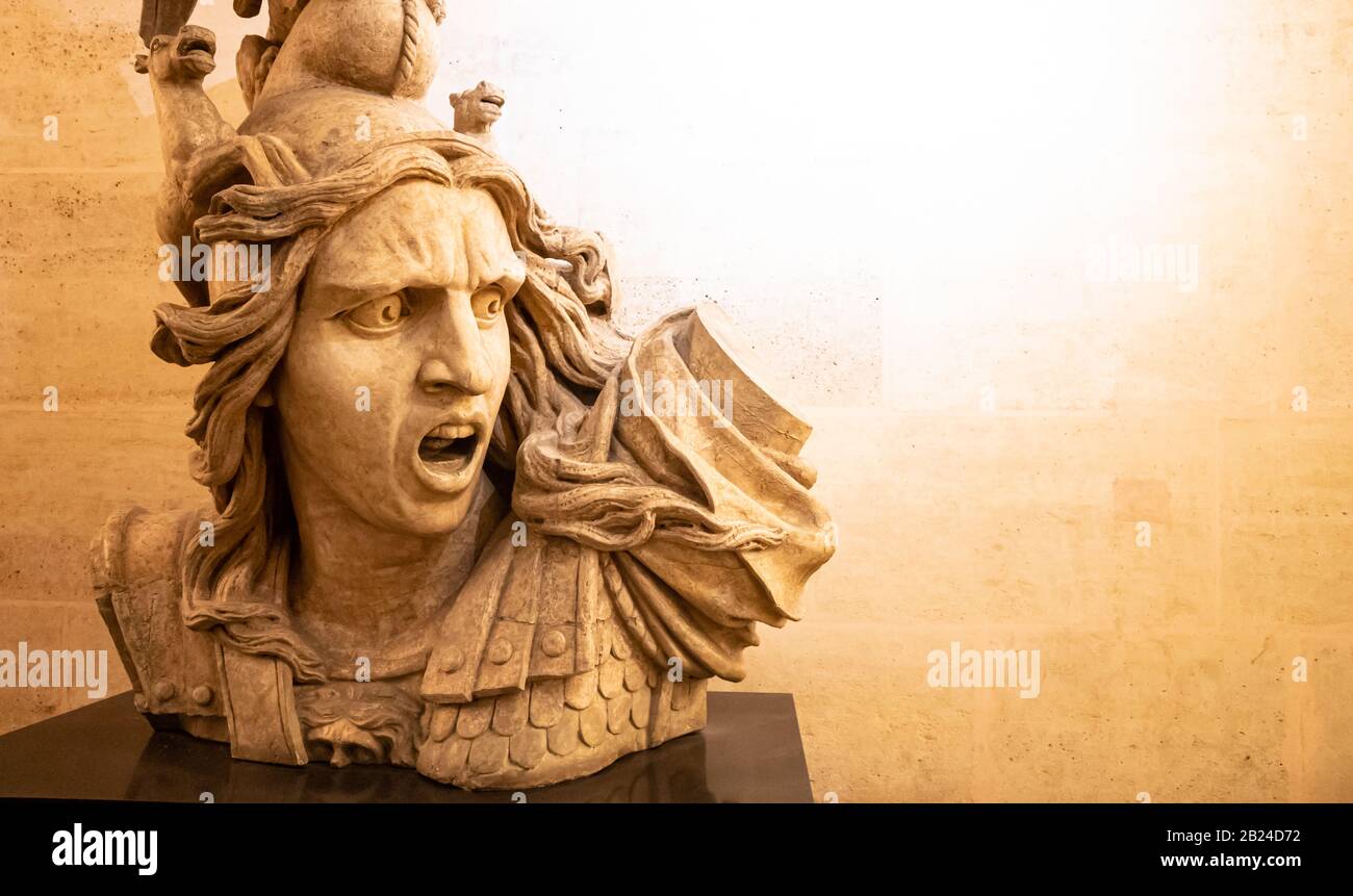 Chef d'une figure de la sculpture de François Rude 'la Marseillaise ...