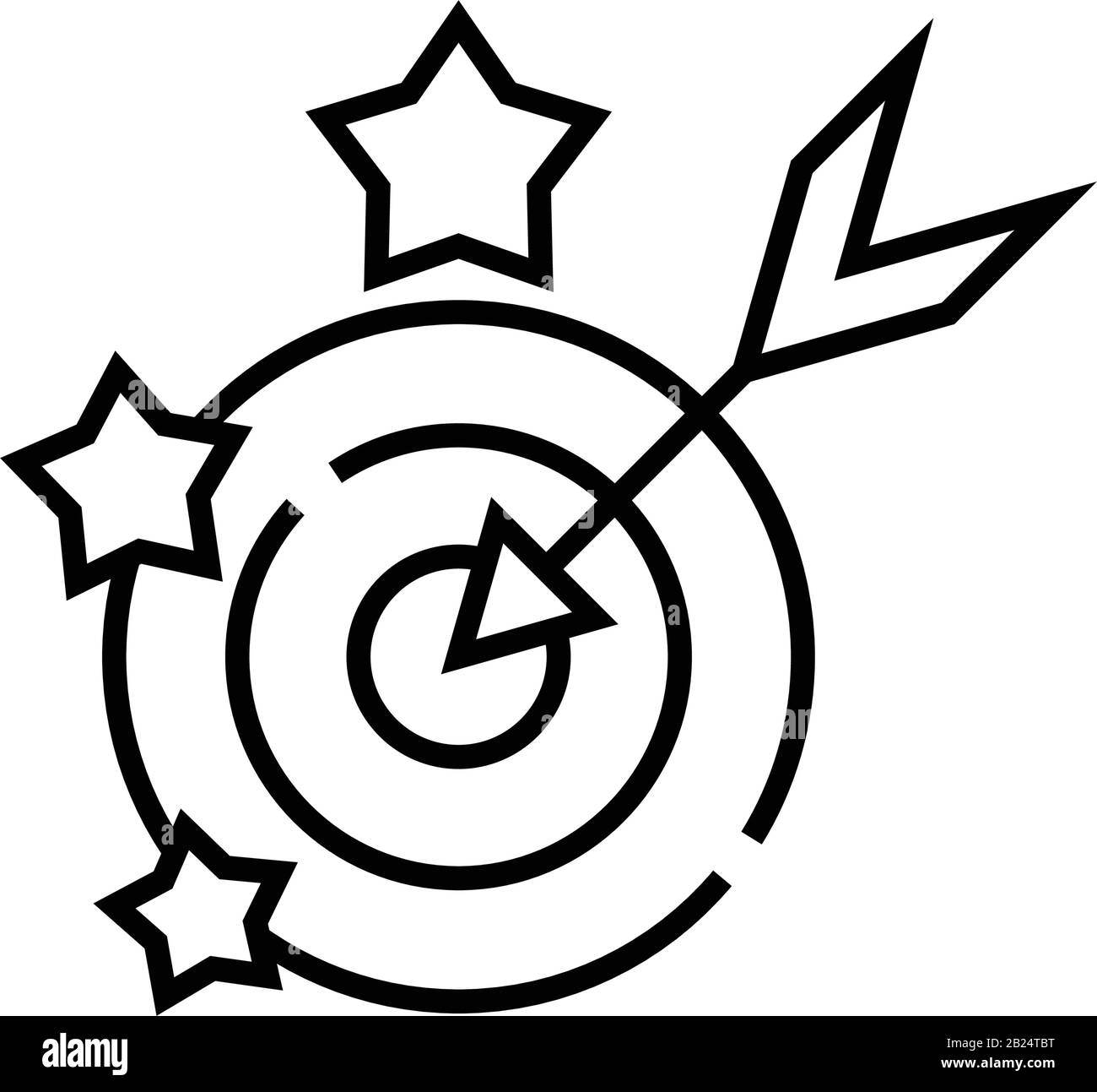 Icône atteindre la ligne d'objectif, signe de concept, illustration ...