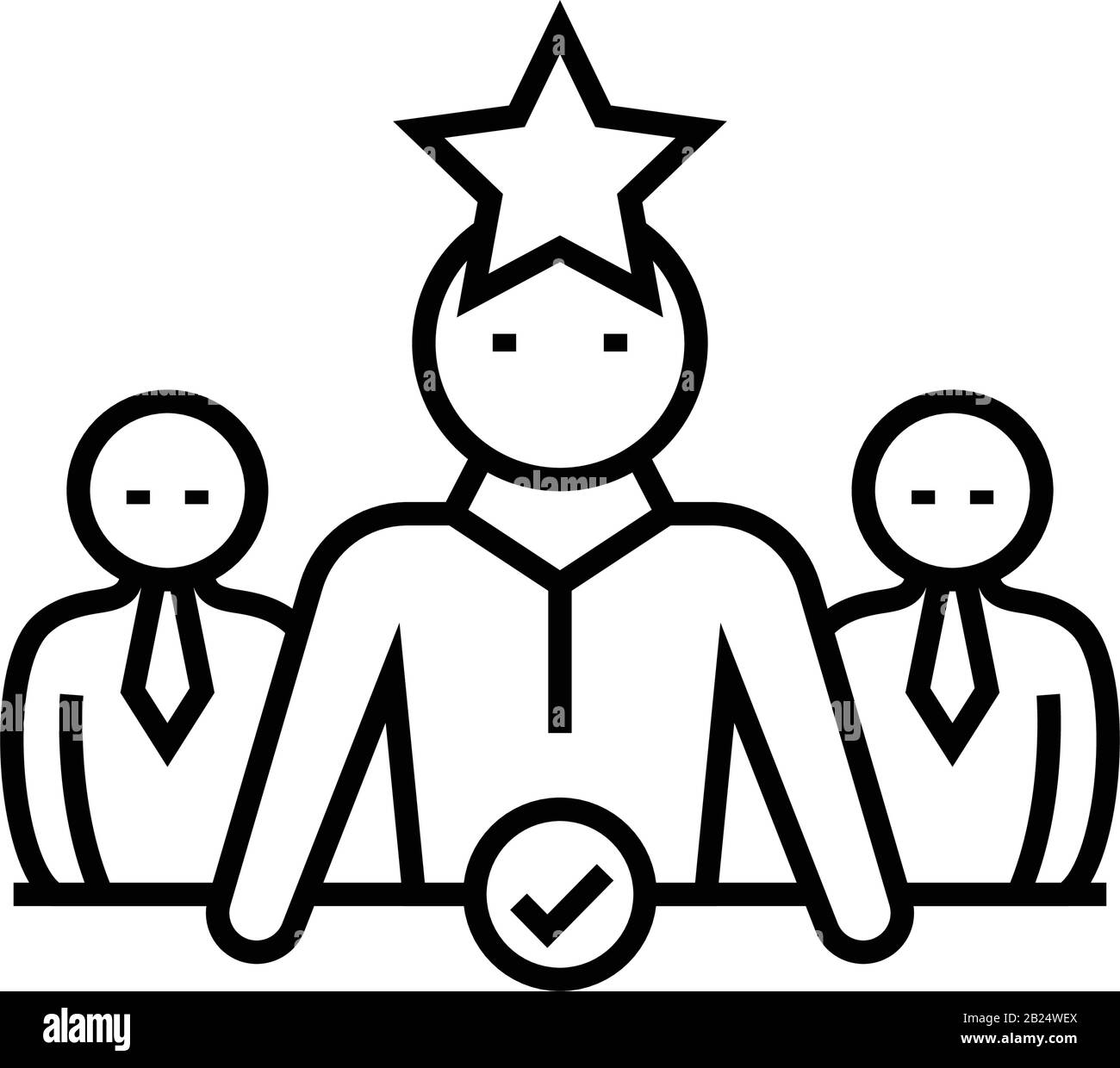 Icône de ligne d'employé responsable, signe de concept, illustration ...