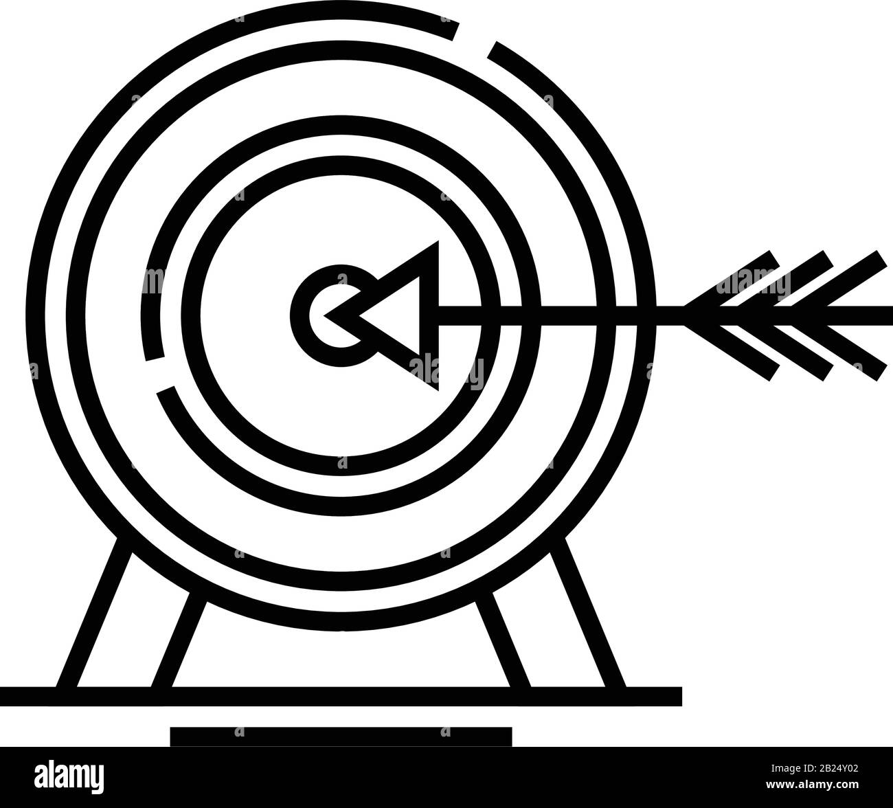 Icône atteindre la ligne d'objectif, signe de concept, illustration ...
