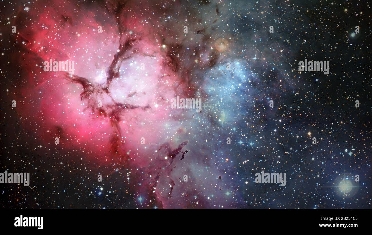 Espace infini de fond avec des nébuleuses et des étoiles. Les éléments ...