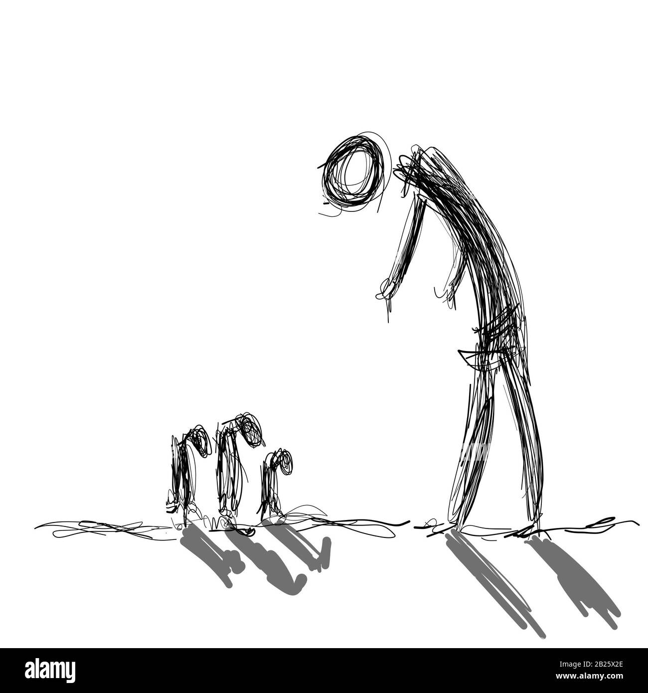 Harcèlement dessin Banque d'images noir et blanc - Alamy