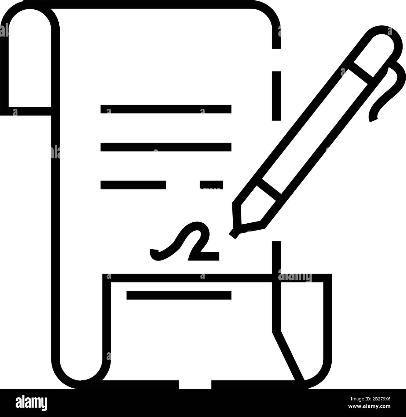 Icône de ligne de script, signe concept, illustration vectorielle de ...