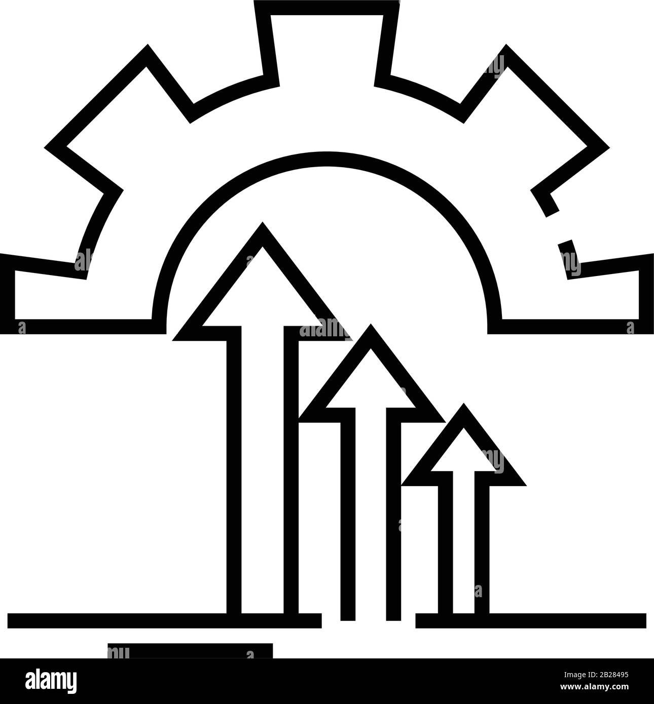 L'icône de la ligne défis de configuration, le signe concept, l ...