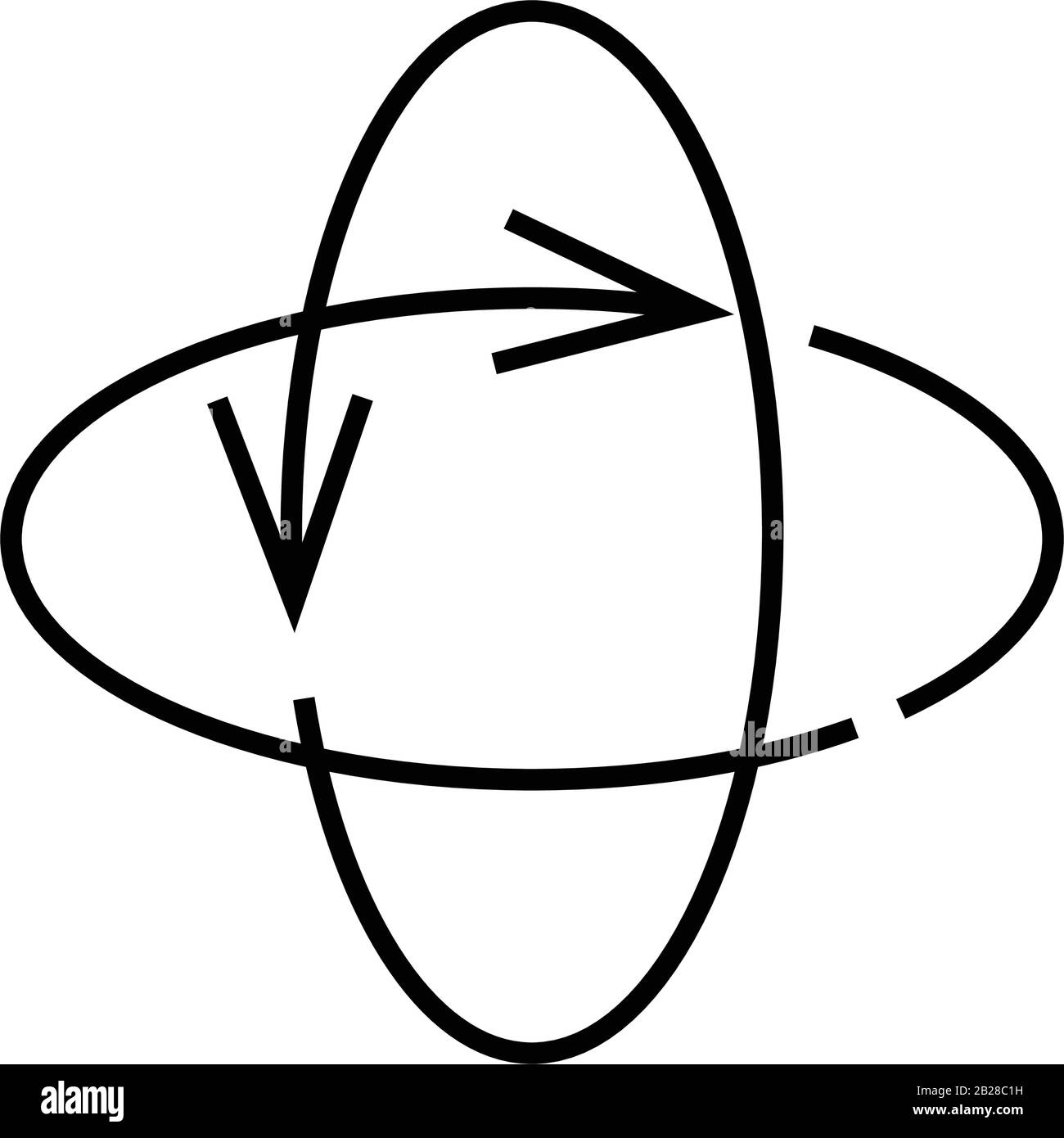Icône de ligne de direction de rotation, signe concept, illustration ...
