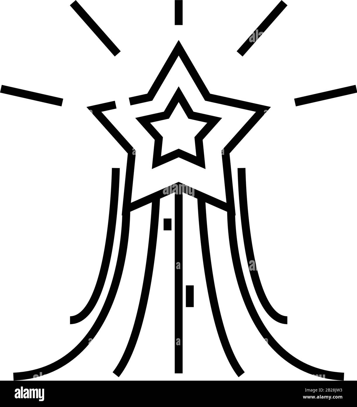Icône De Ligne étoile Montante Signe Concept Illustration Vectorielle