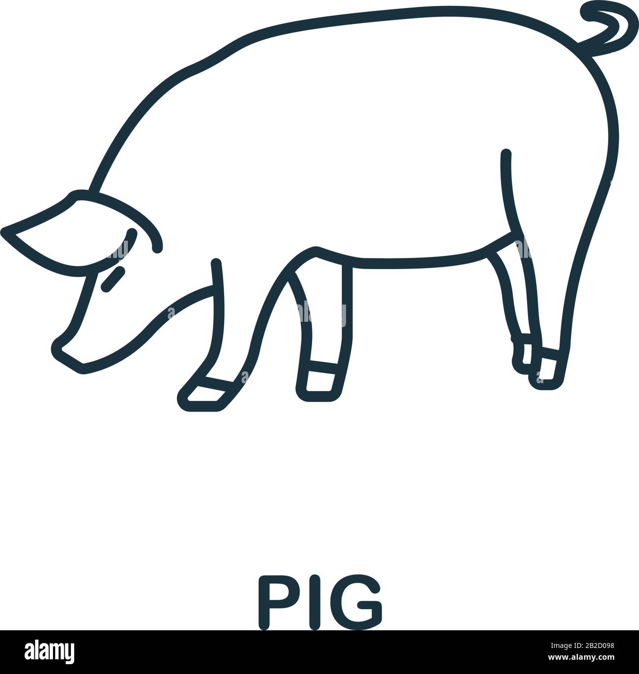 Icône de porc de la collection d'animaux domestiques. Symbole Pig d ...