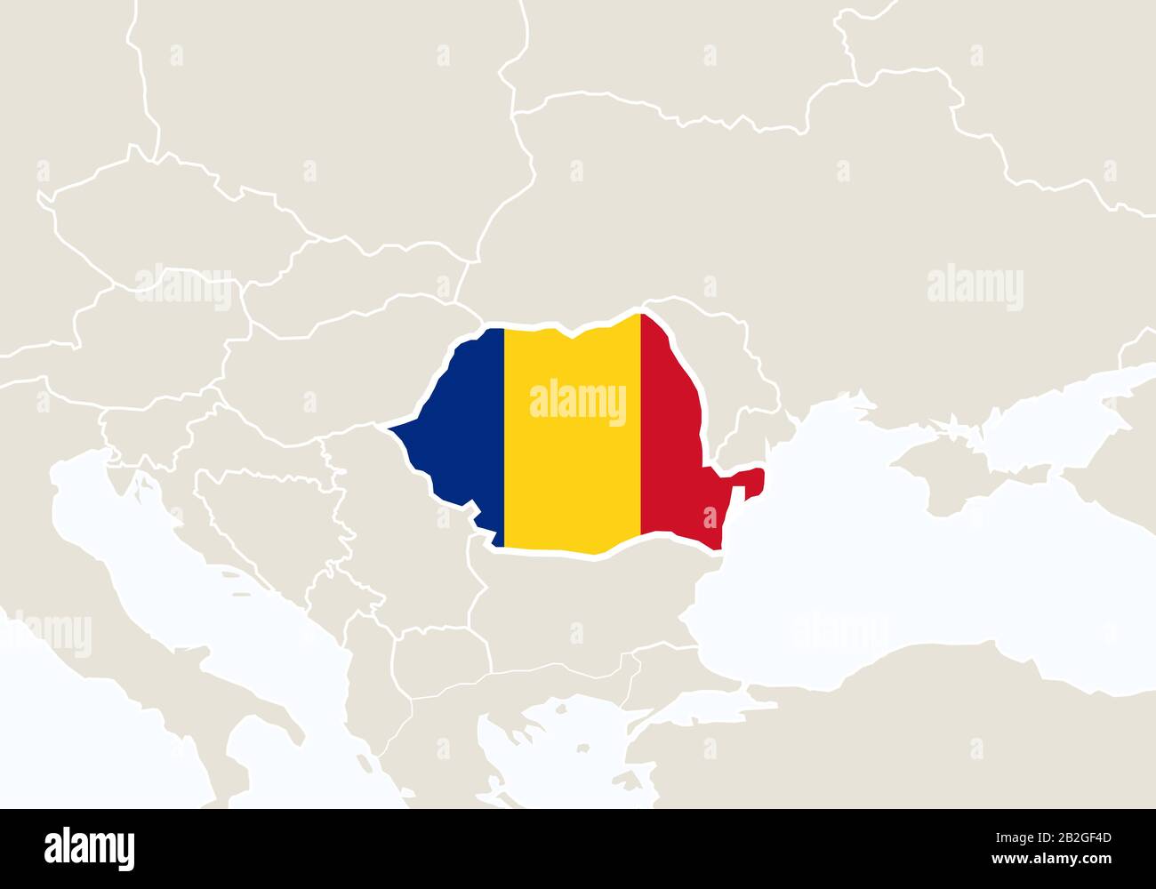 L'Europe avec la carte de la Roumanie en surbrillance. Illustration ...