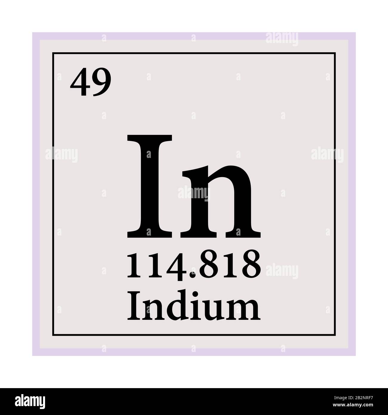 L'Indium Tableau périodique des éléments Vector illustration EPS 10 ...