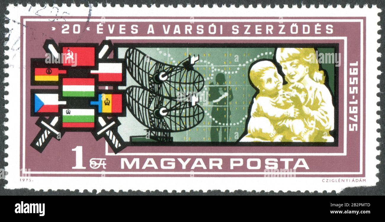 Un timbre imprimé en Hongrie, consacré à la vingtième anniv. De la ...