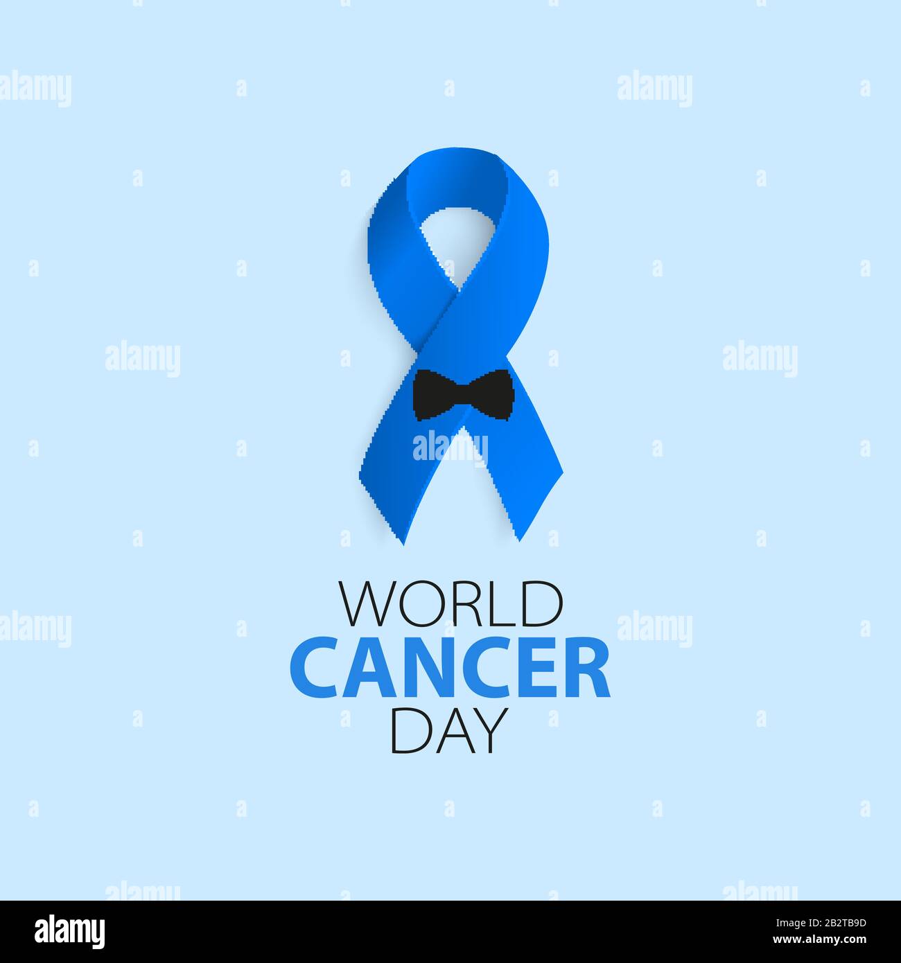 Journée Mondiale Du Cancer. Sensibilisation au ruban du cancer de la prostate sur fond bleu ...