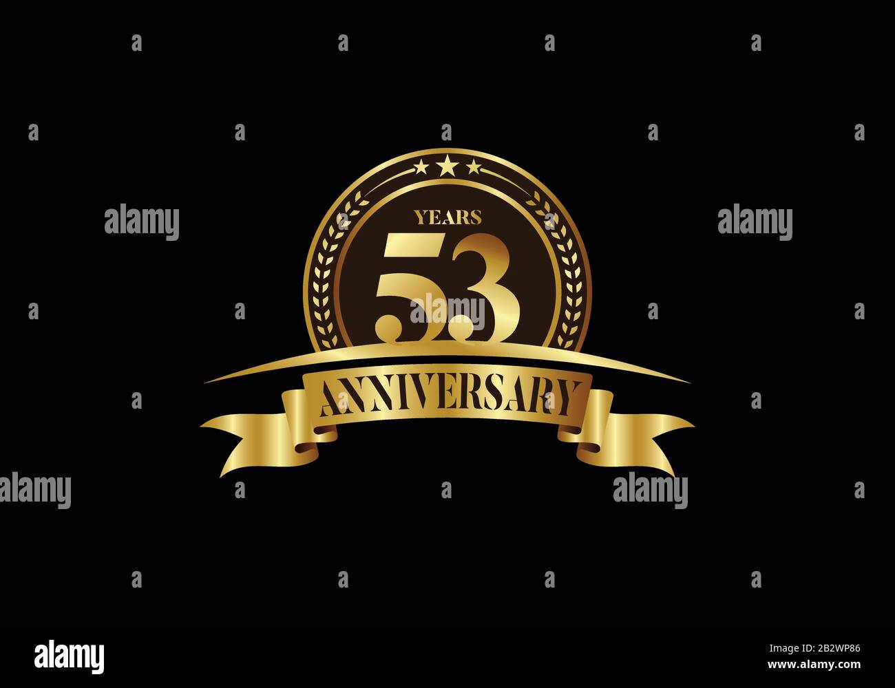 Modèle de logo anniversaire 53ème ans, célébration anniversaire de ...