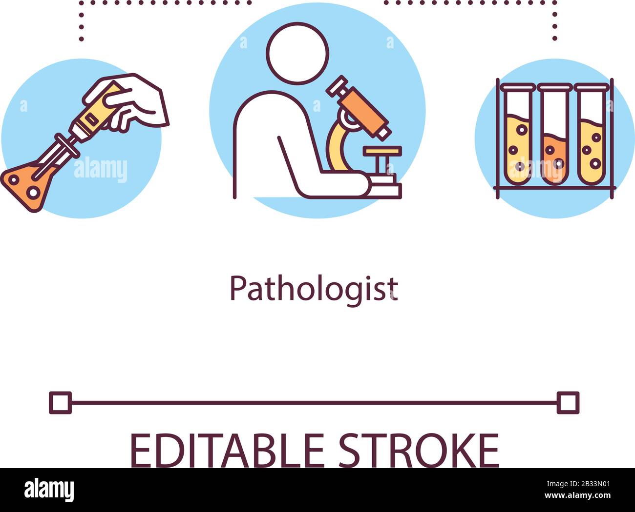 Icône de concept de pathologiste. Illustration de la ligne fine de ...