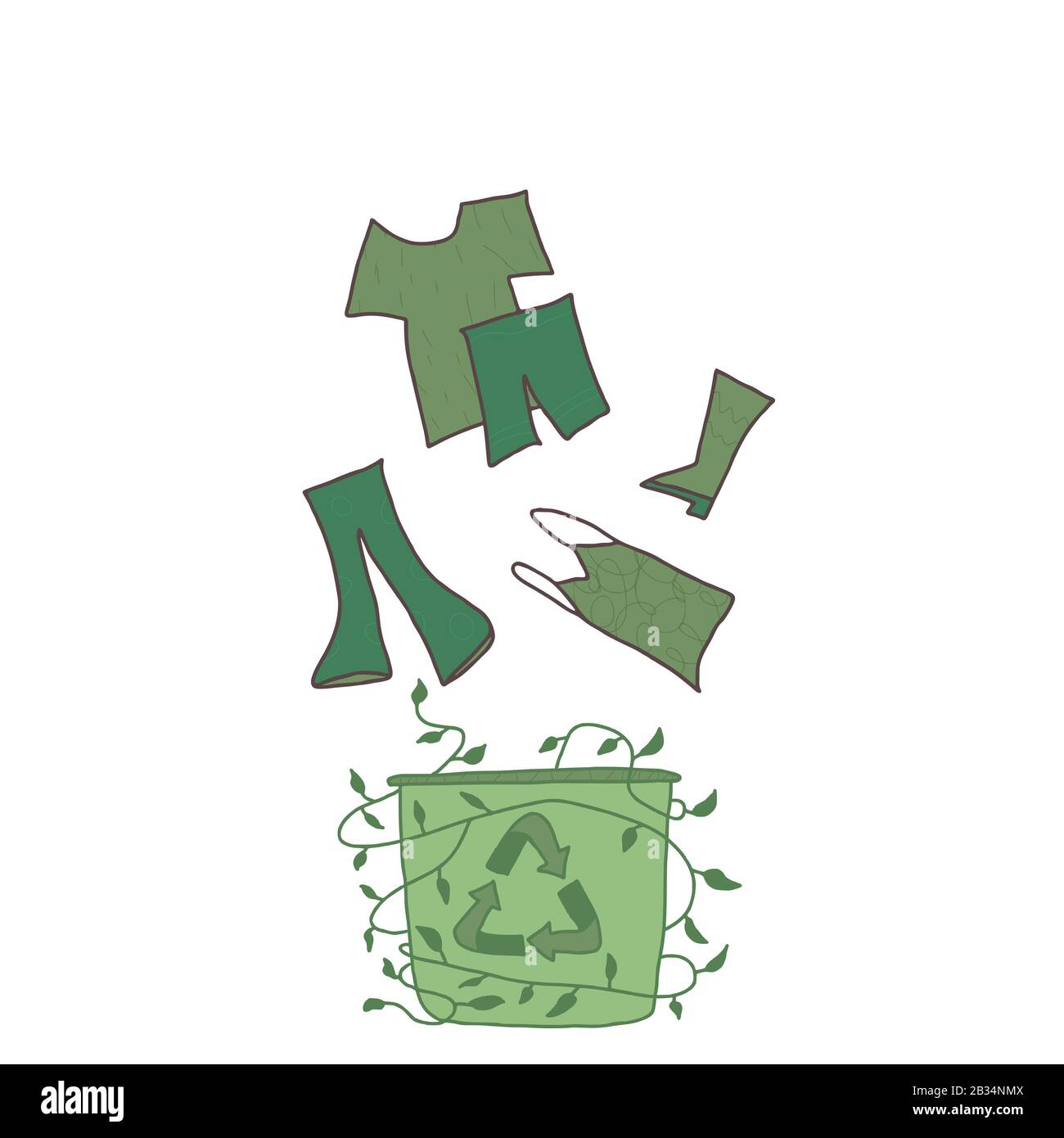 Symbole De Recyclage Recyclage Des Vêtements Panneau Isolé Sur Fond
