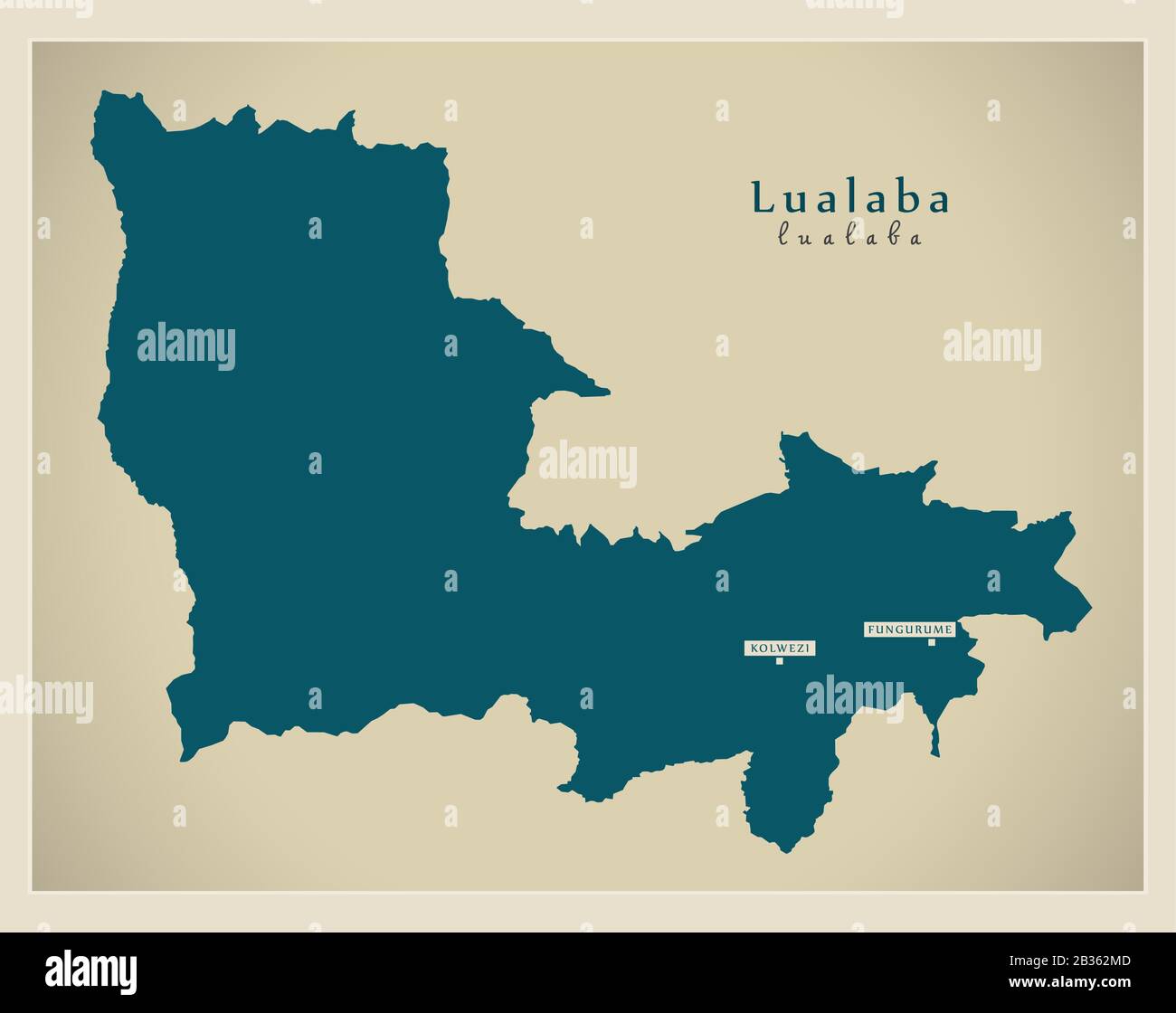 Carte moderne - carte de la province de Lualaba de DR Congo Image ...