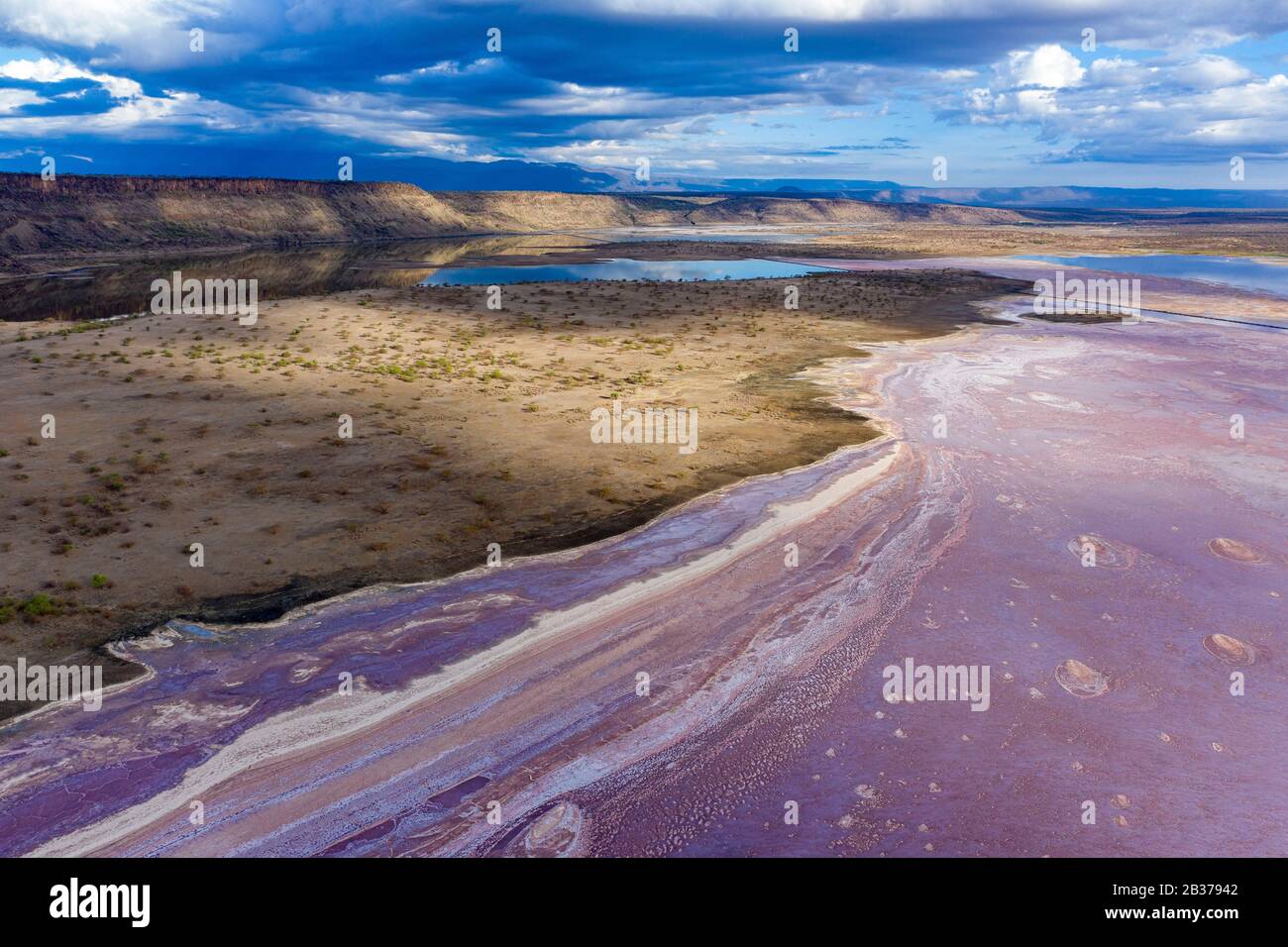 Kenya, lac Magadi, vallée du Rift, soda (vue aérienne Photo Stock - Alamy