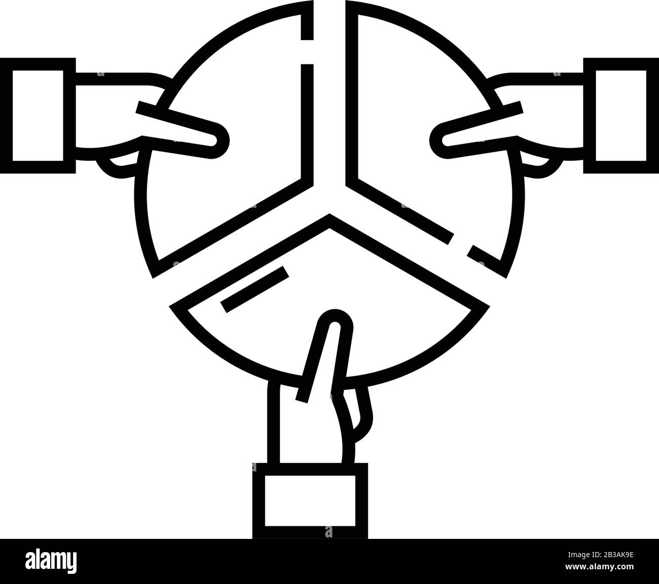 Icône de ligne de division de travail, signe de concept, illustration ...