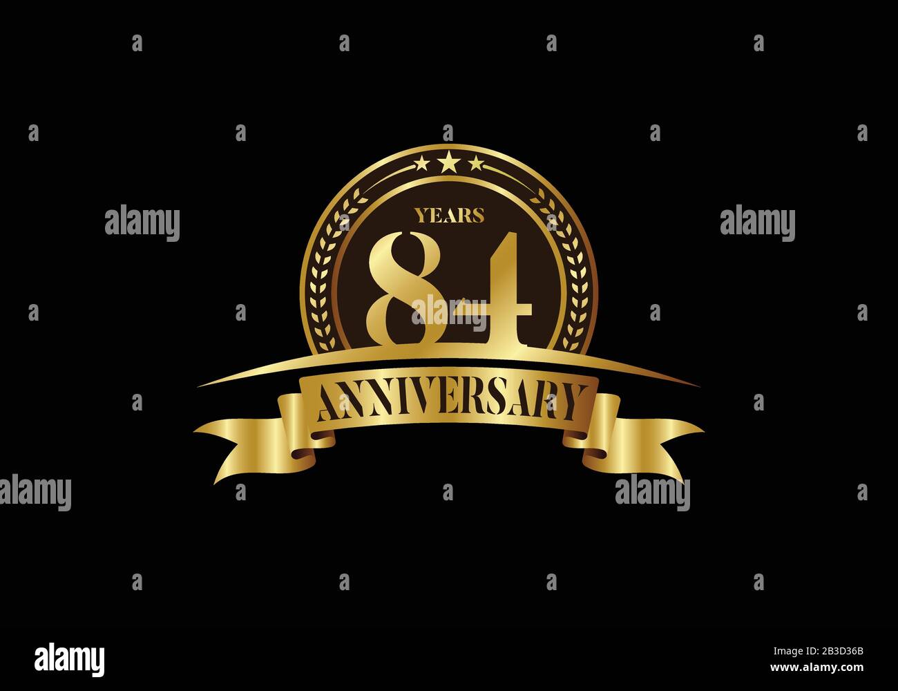 Modèle de logo anniversaire 84ème année, célébration anniversaire de ...