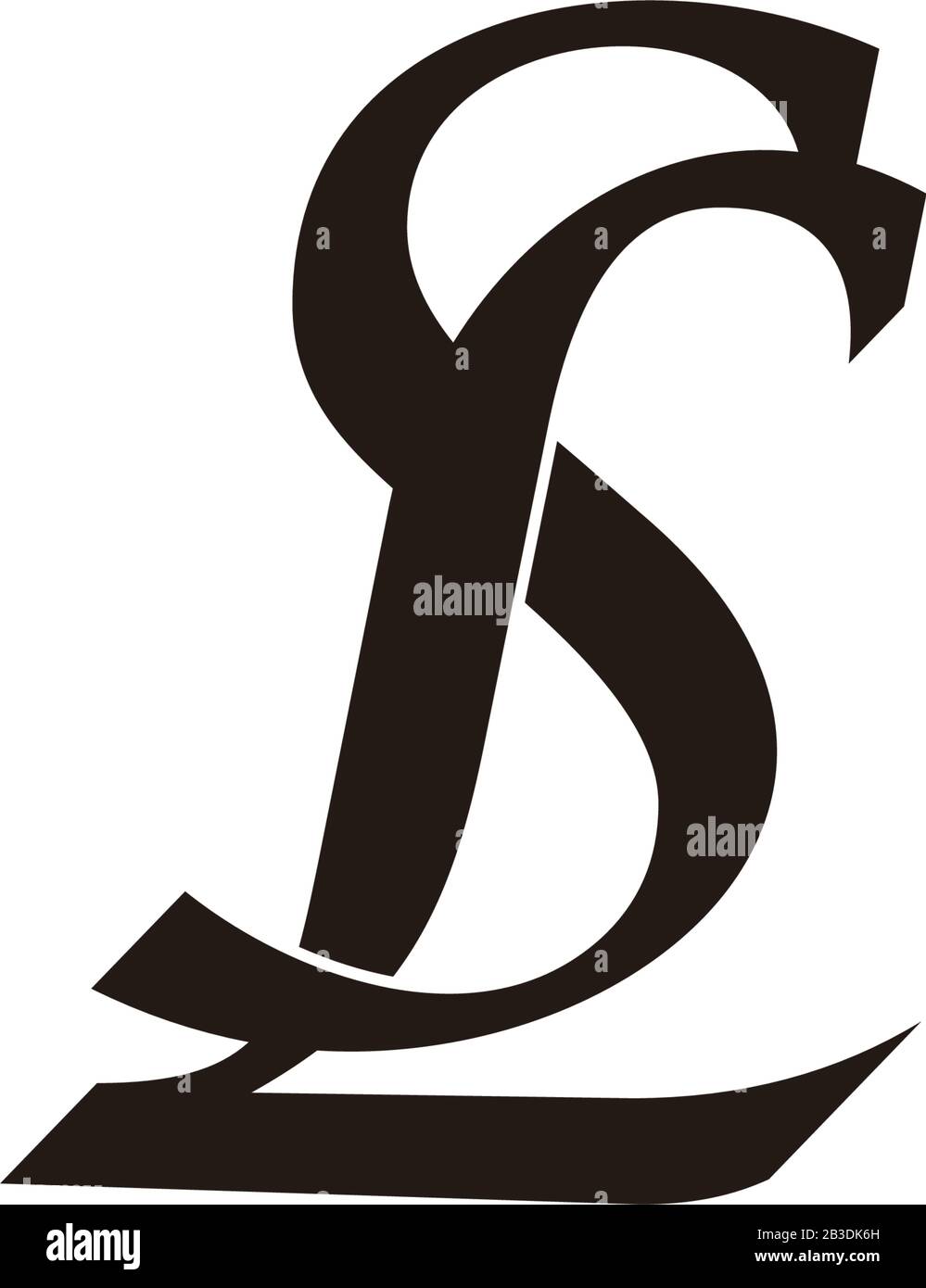 lettre sl lié simple superposition de symbole de dessin vecteur de logo ...