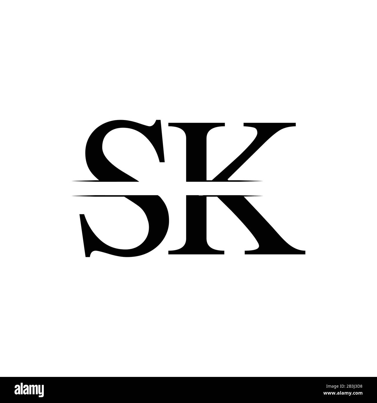 Lettre initiale SK Logo Design Vector Modèle. SK Lettre Logo Design ...