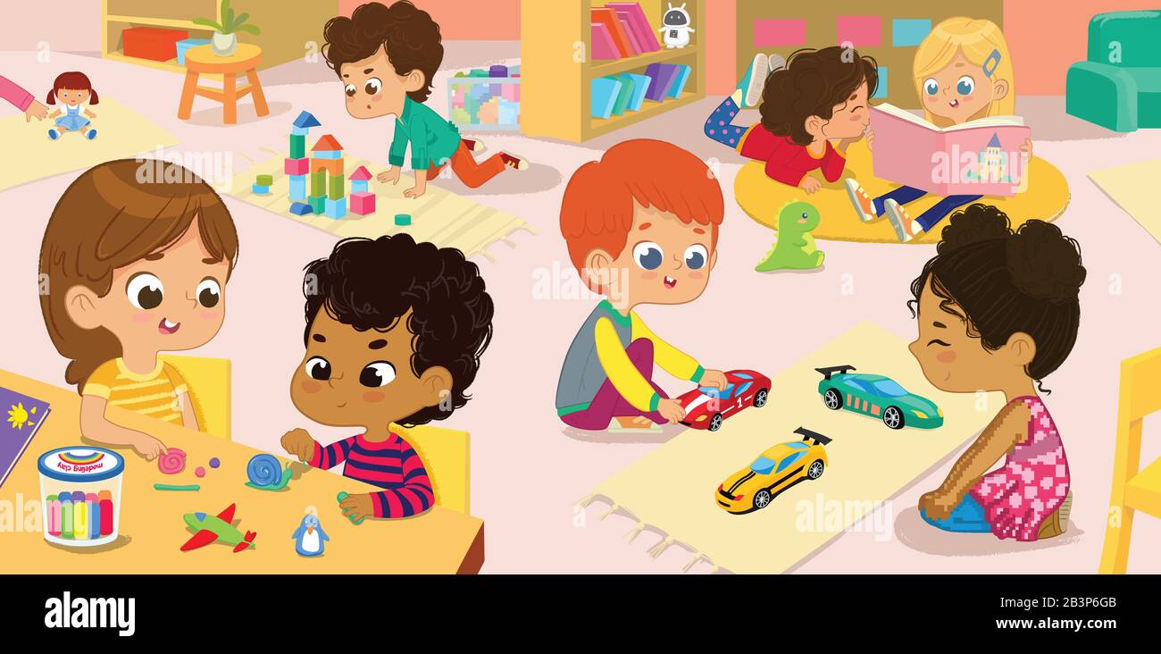 Salle de lecture pour enfants Banque d'images vectorielles - Alamy