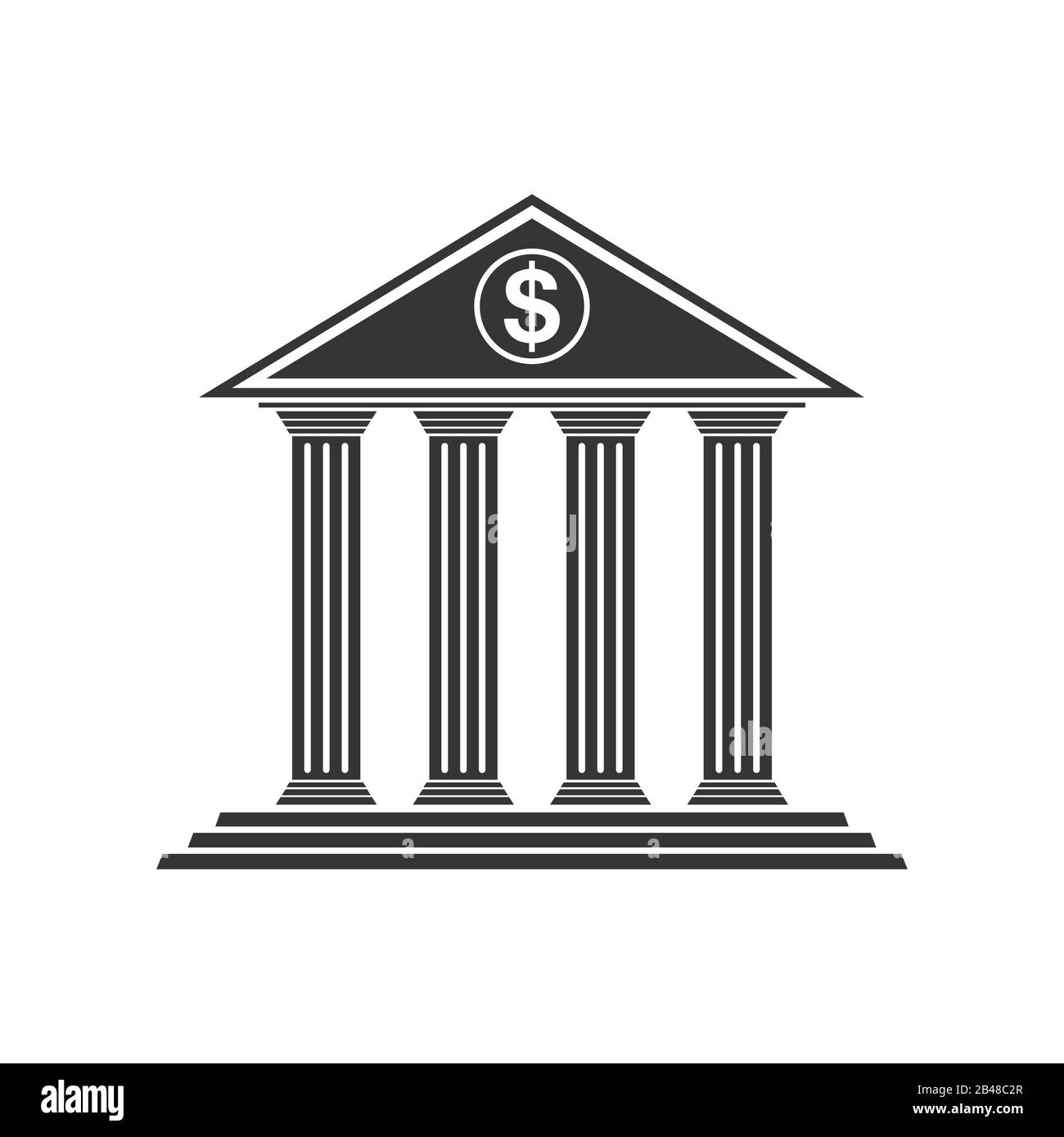 Icône vecteur de banque. Symbole Banque en forme de plat. Icône de ...